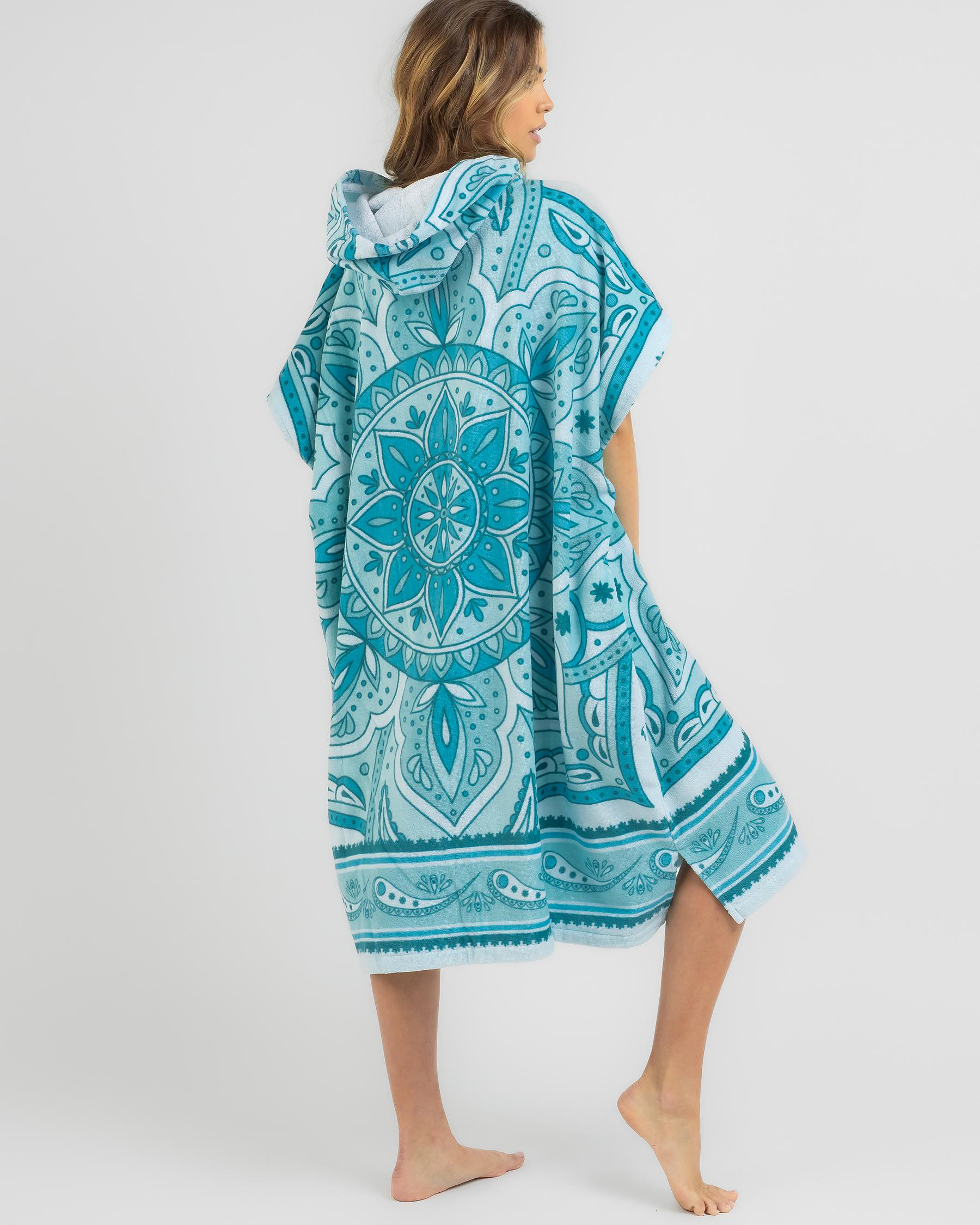 Shop Topanga Turquoise Hooded Towel In Turquoise - Fast Shipping & Easy ...