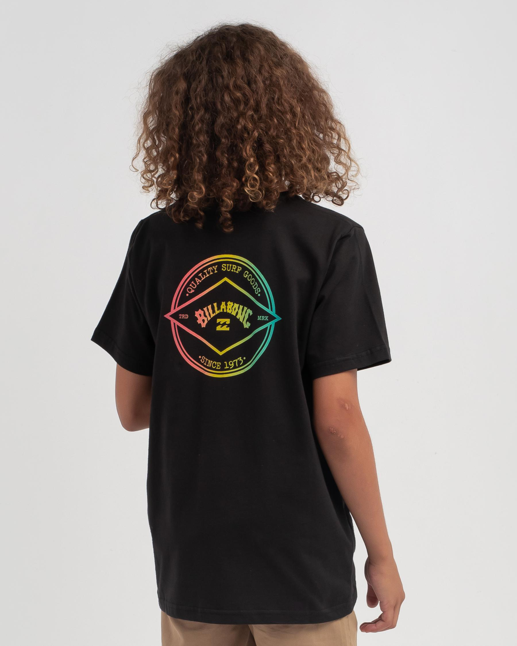 Shop Billabong Boys' Arch Fade T-Shirt In Black - Fast Shipping & Easy ...