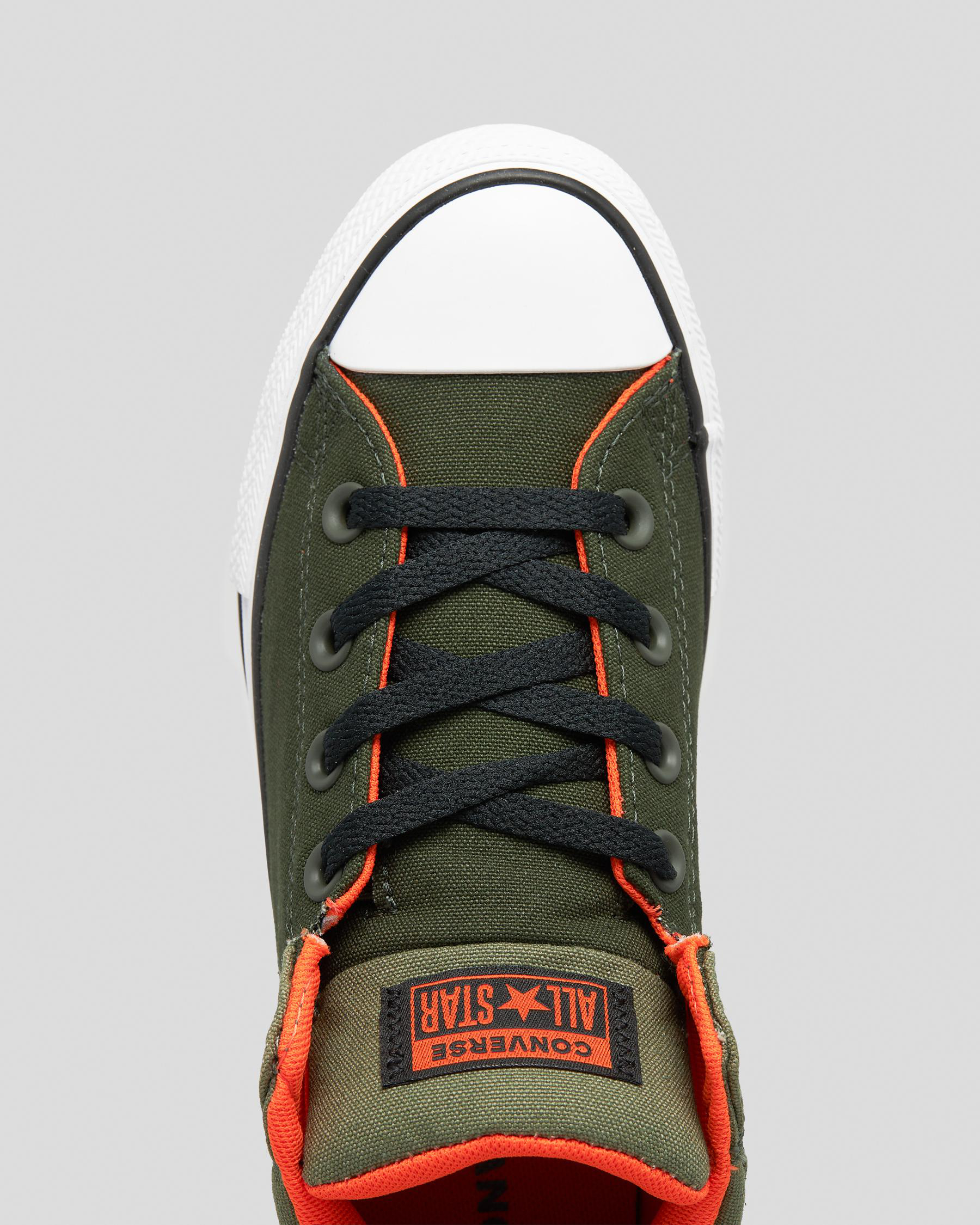 Shop Converse Junior Boys' CTAS Axel Mid Shoes In Utility Green/utility ...
