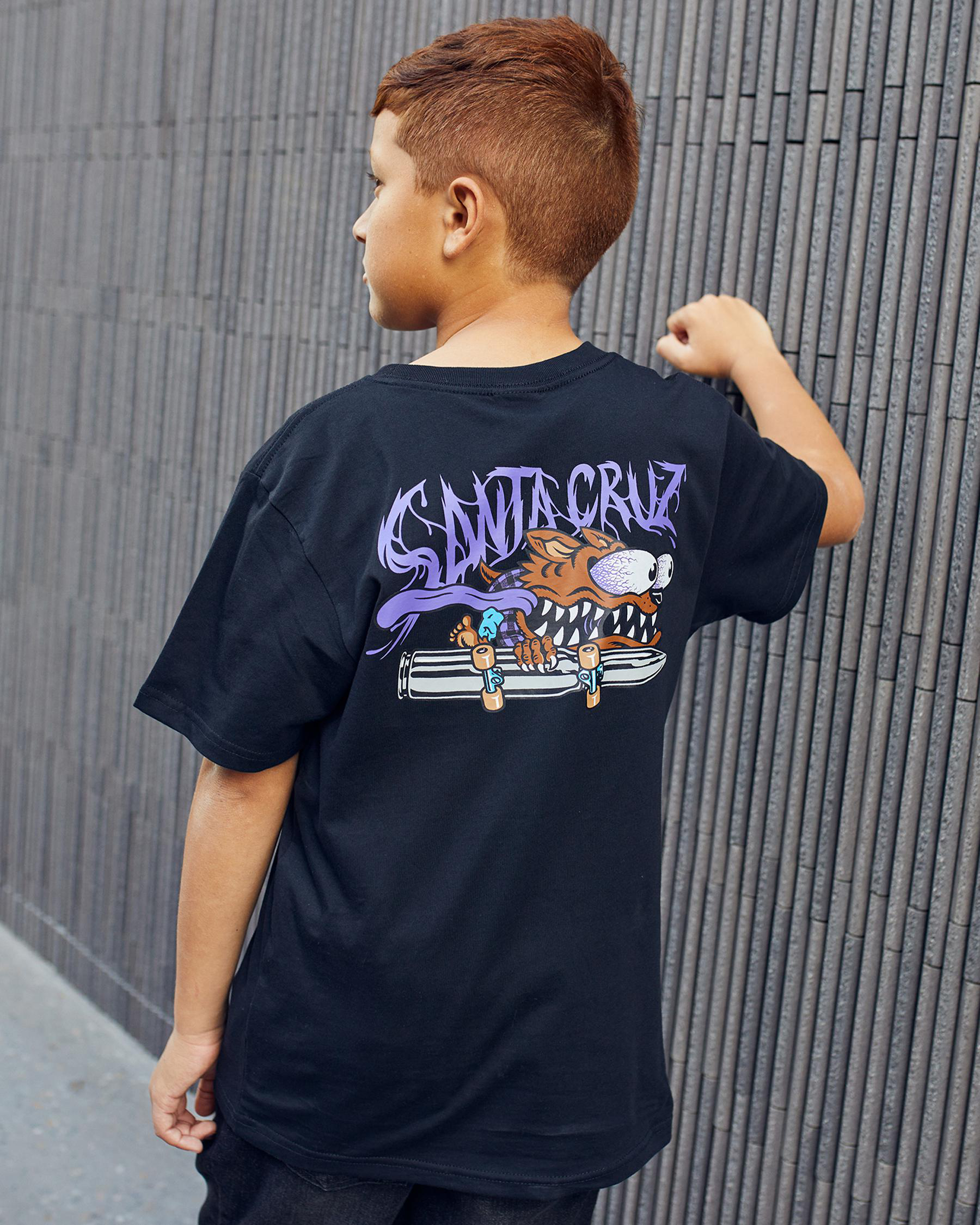 Shop Santa Cruz Boys' Wolf Slasher T-Shirt In Black - Fast Shipping ...