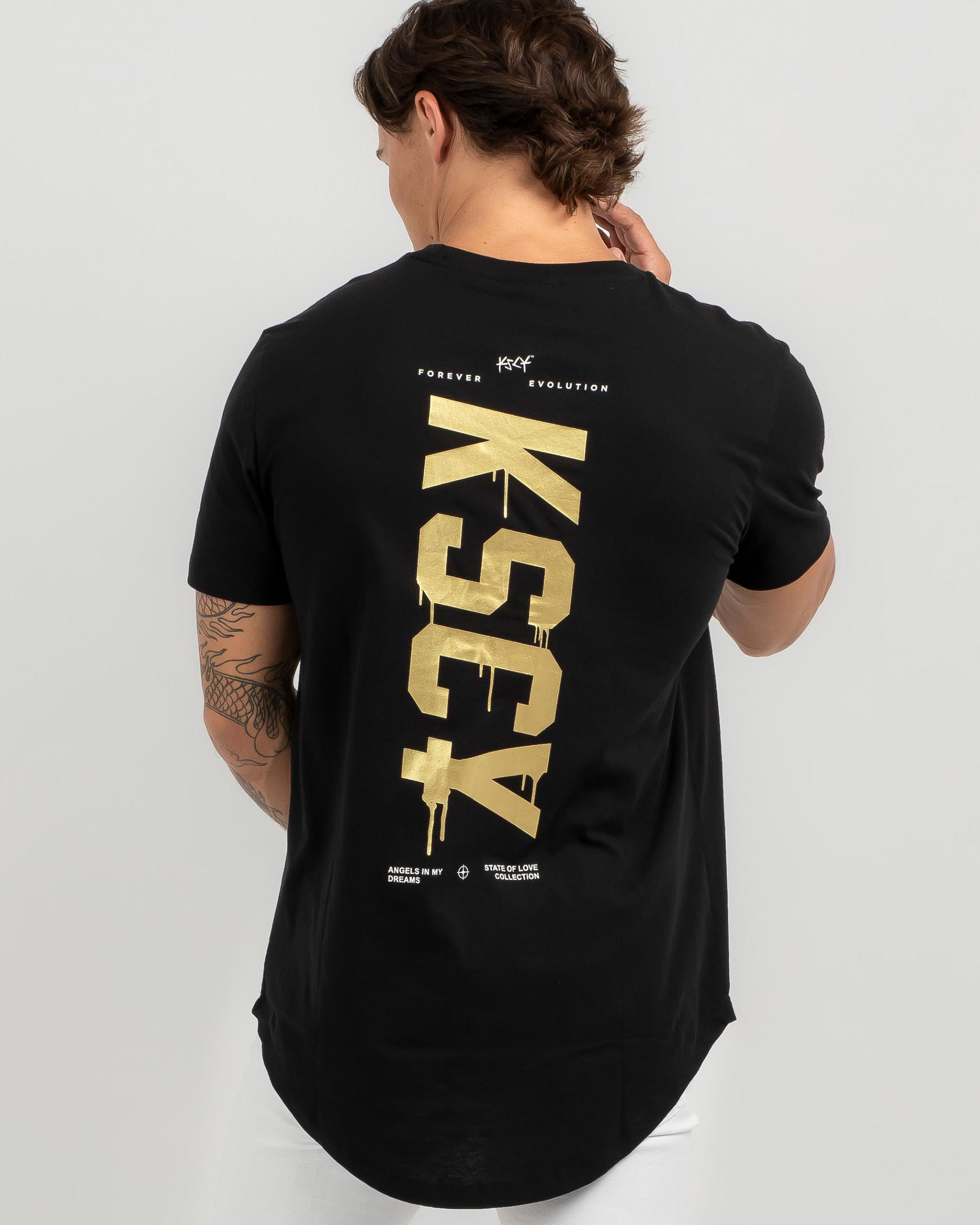 Shop Kiss Chacey Eternity Dual Curved T-Shirt In Jet Black - Fast ...