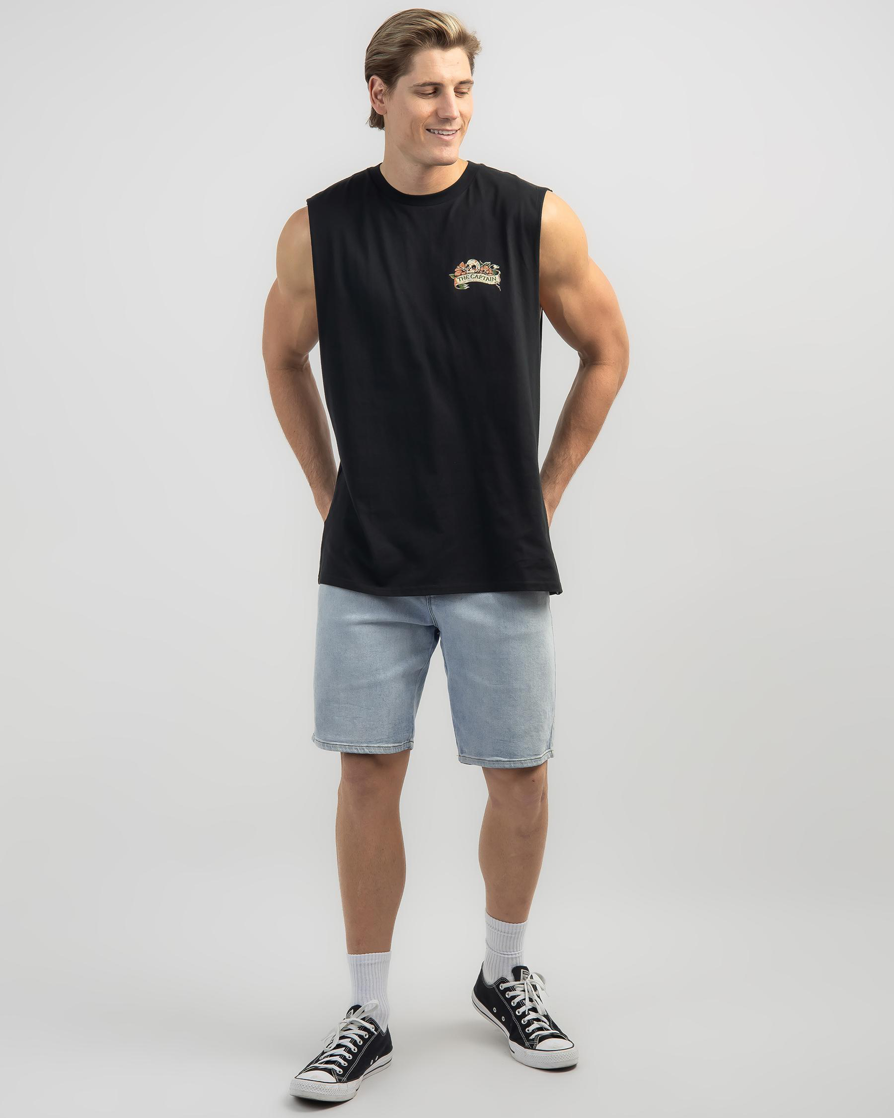 Shop The Mad Hueys Captain Compass Muscle Tank In Black - Fast Shipping ...