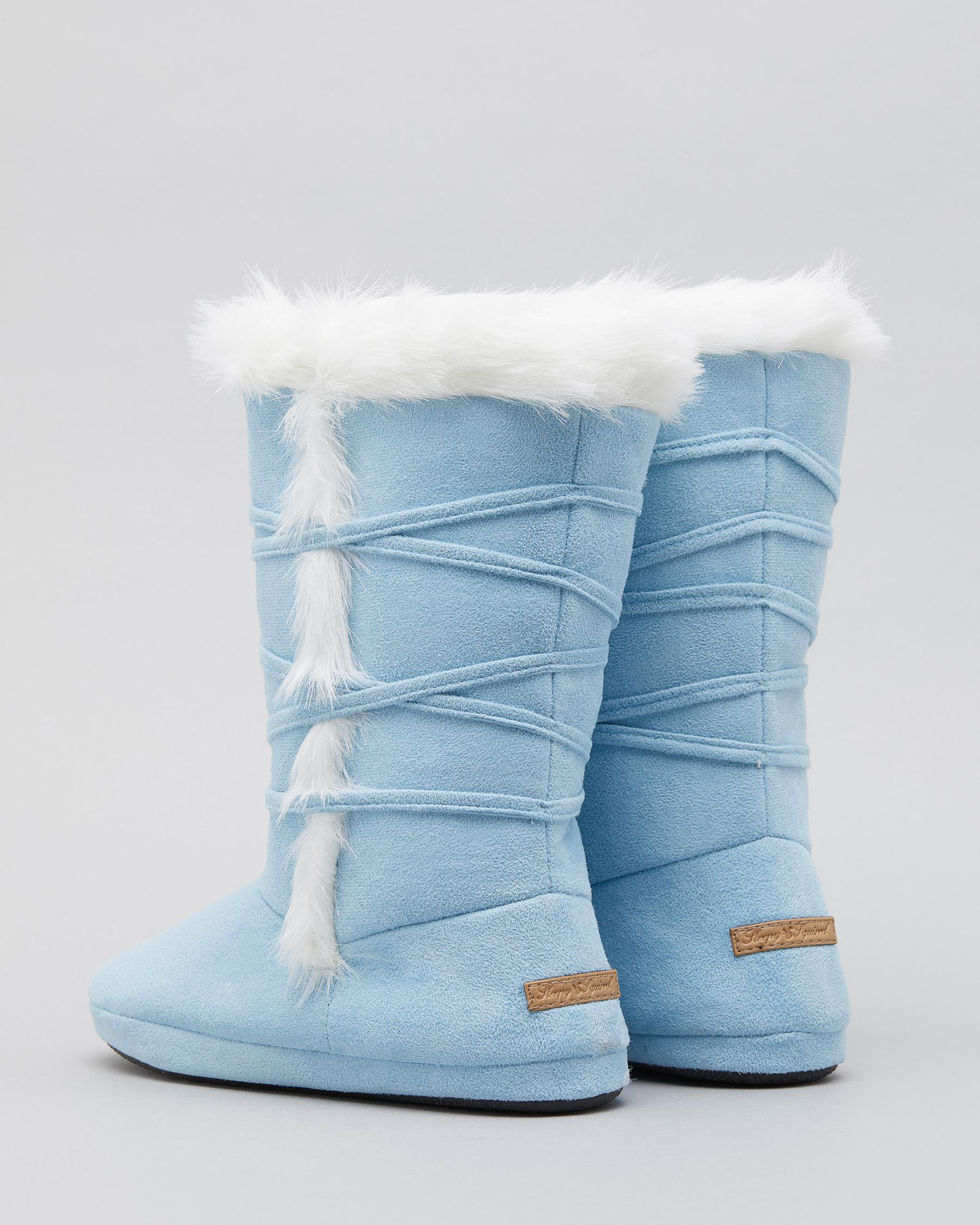 Shop Sleepy Squirrel Olympia Slipper Boots In Powder Blue - Fast ...