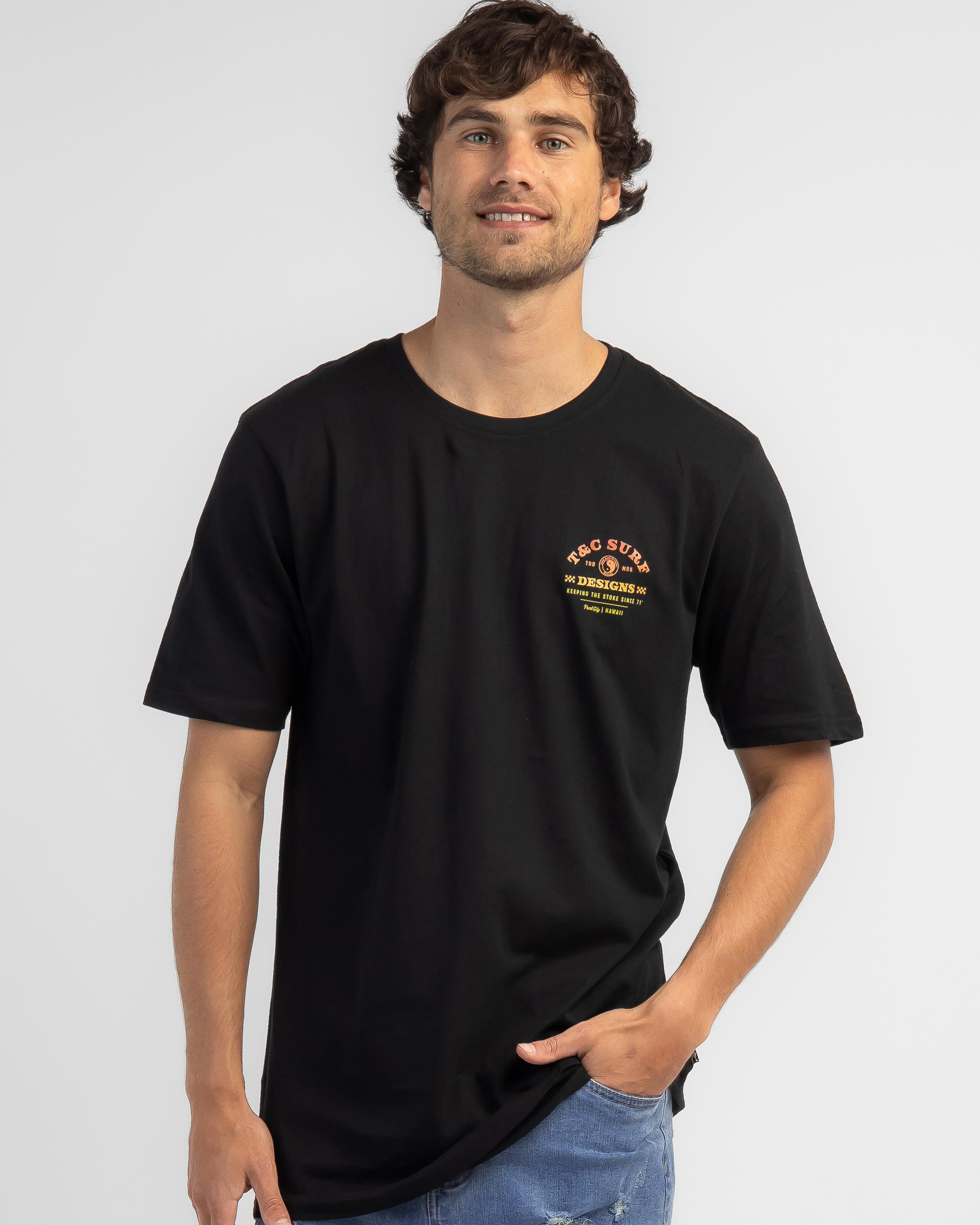Shop Town & Country Surf Designs Keeping The Stoke T-Shirt In Black ...