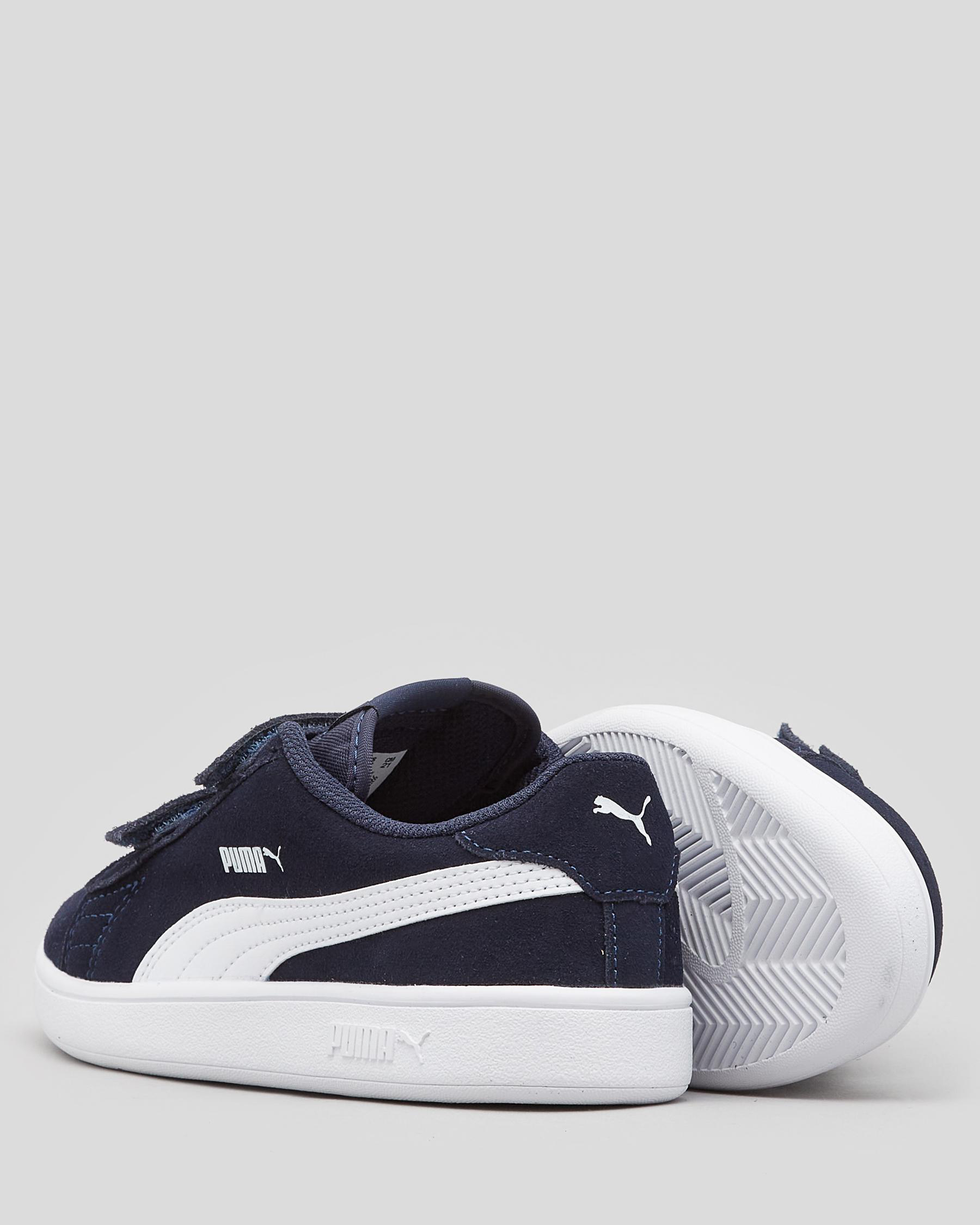 Shop Puma Kids' Smash V2 SD V Shoes In Peacoat-puma White - Fast ...