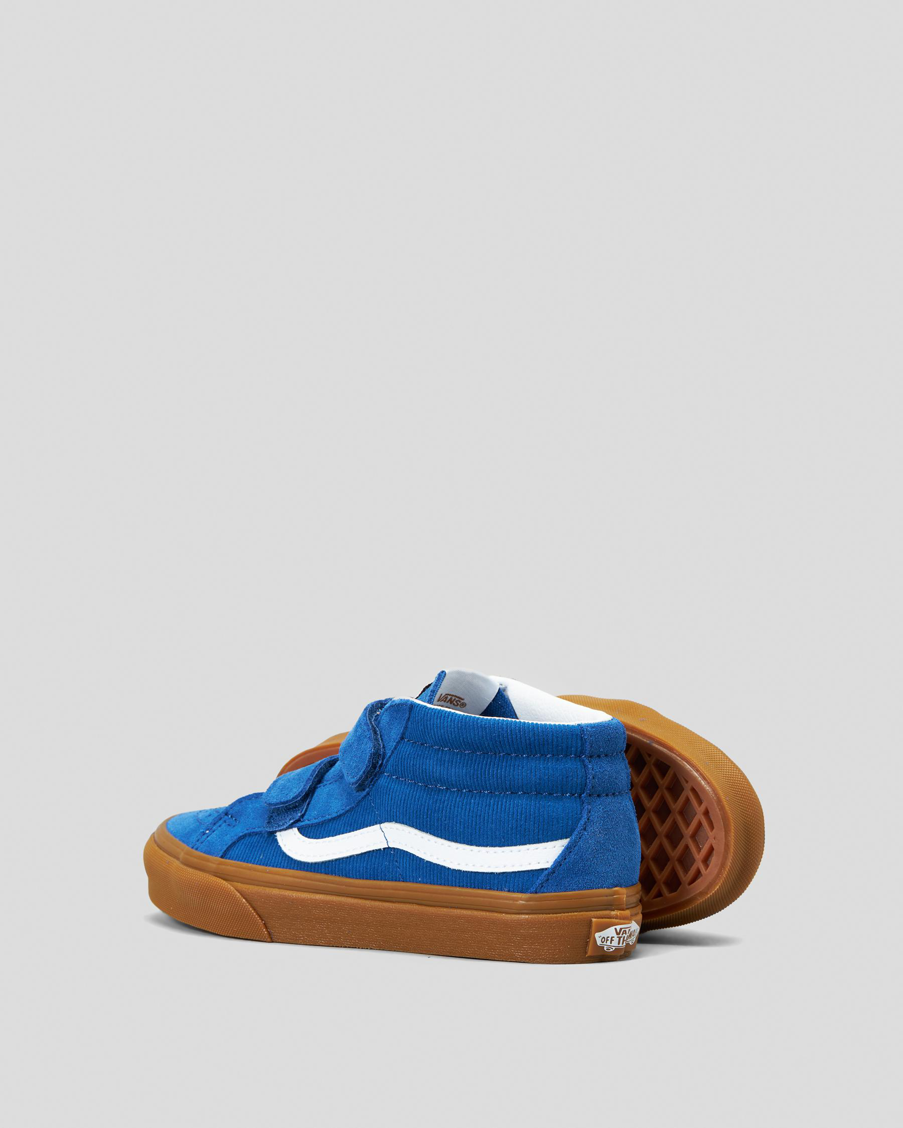 Shop Vans Boys' Sk8-Mid Reissue V Shoes In Corduroy Pop Blue - Fast ...