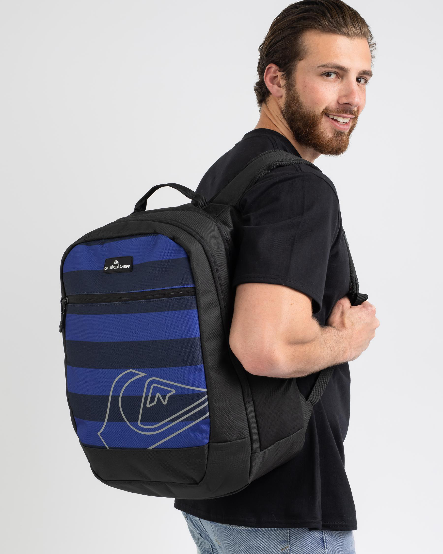 Shop Quiksilver Schoolie Backpack In Classic Blue - Fast Shipping ...