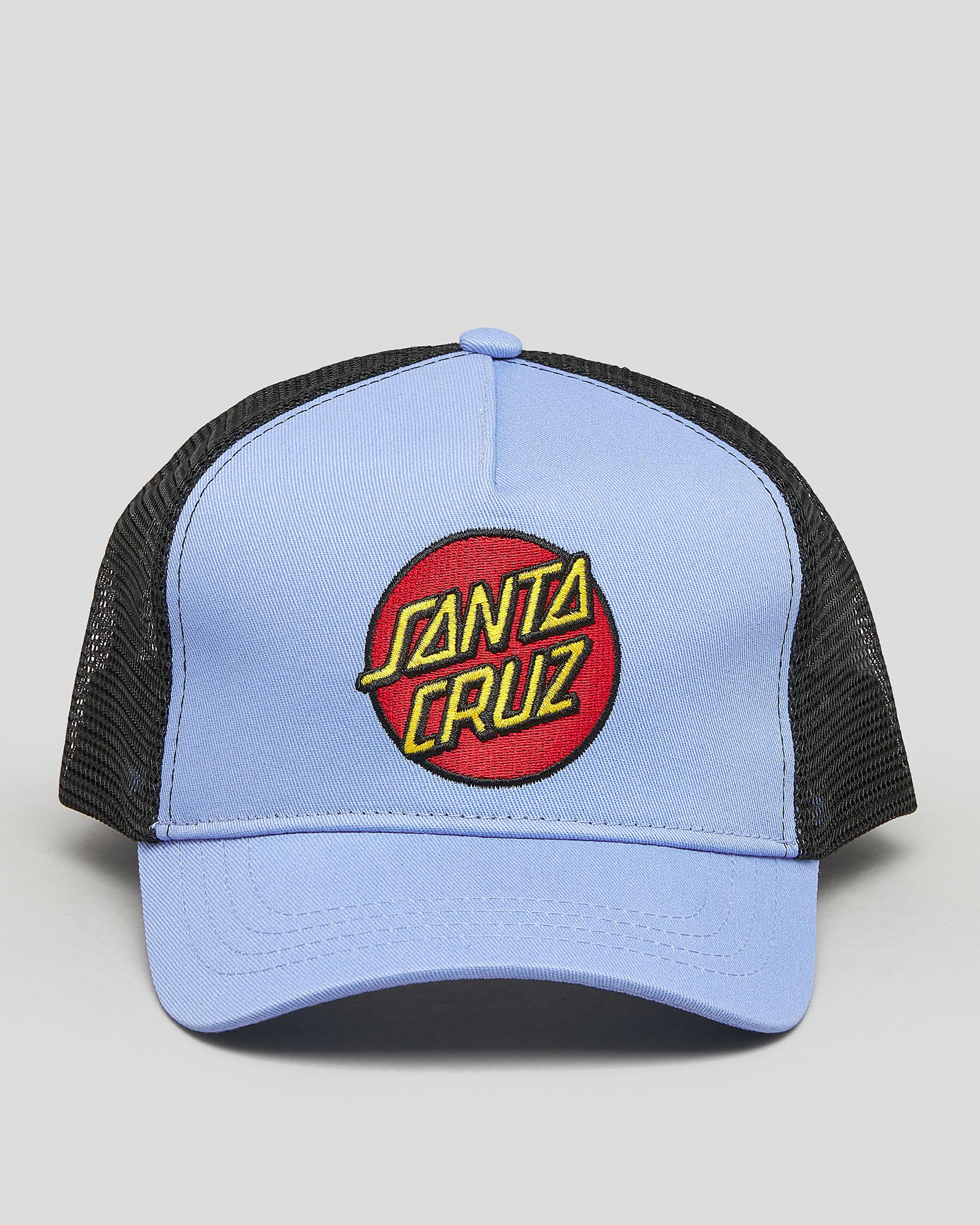 Shop Santa Cruz Boys' Classic Dot Trucker Cap In Blue - Fast Shipping ...