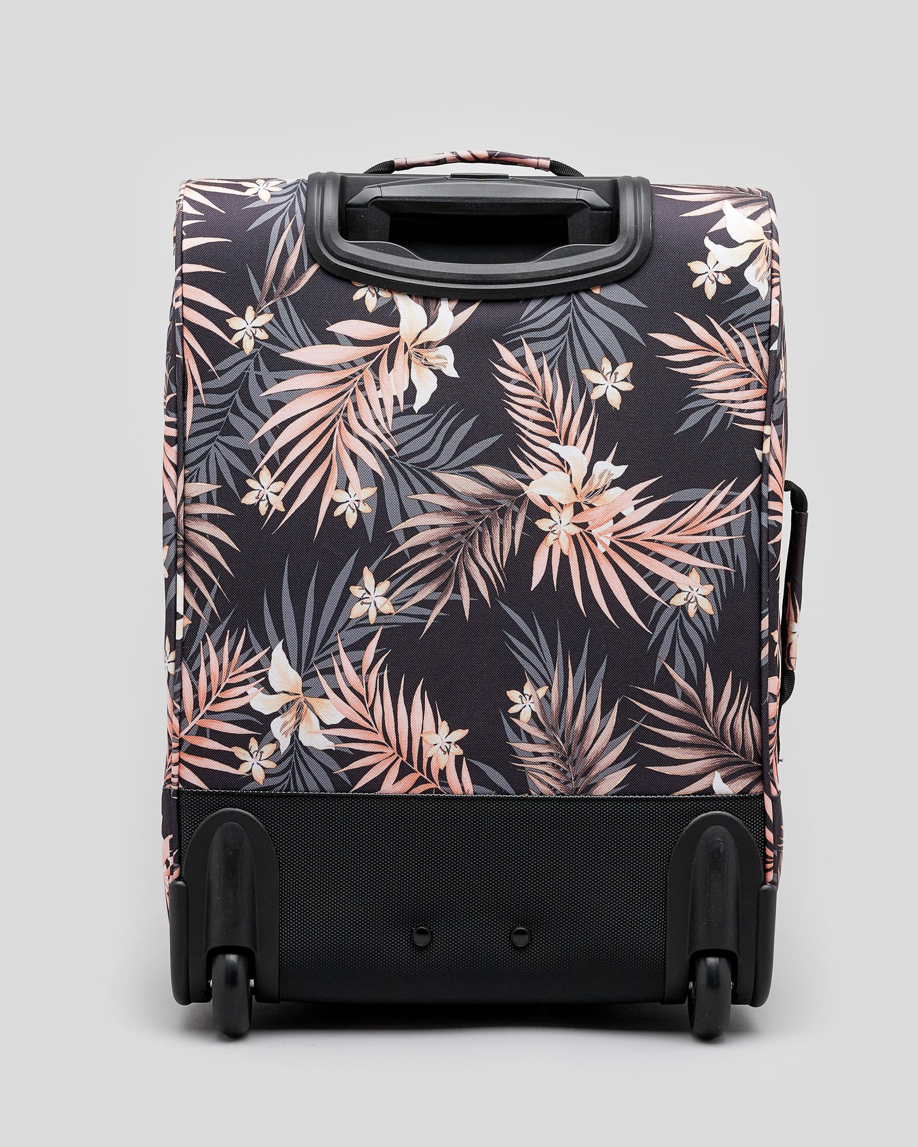 Shop Billabong Keep It Rollin Small Wheeled Travel Bag In Black/ Army ...