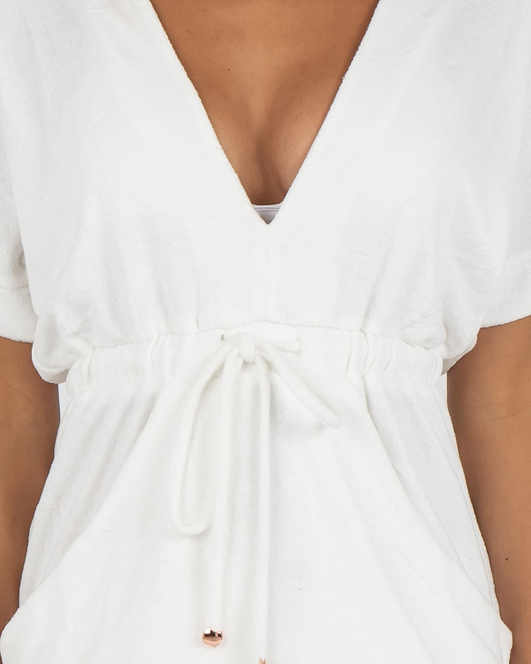 Shop Kaiami Eloise Beach Cover In White - Fast Shipping & Easy Returns ...