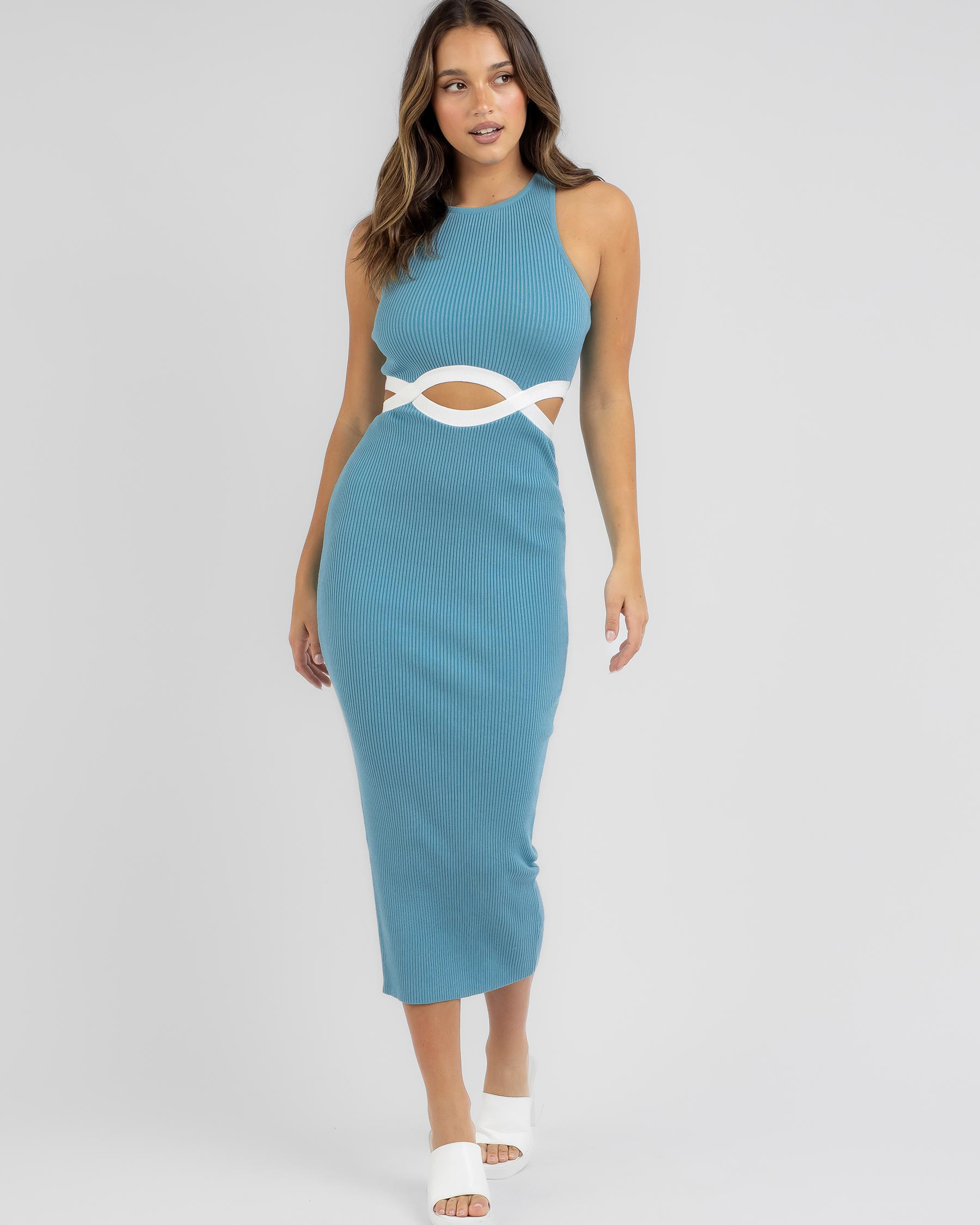 Shop Style State Anita Midi Dress In Blue - Fast Shipping & Easy ...