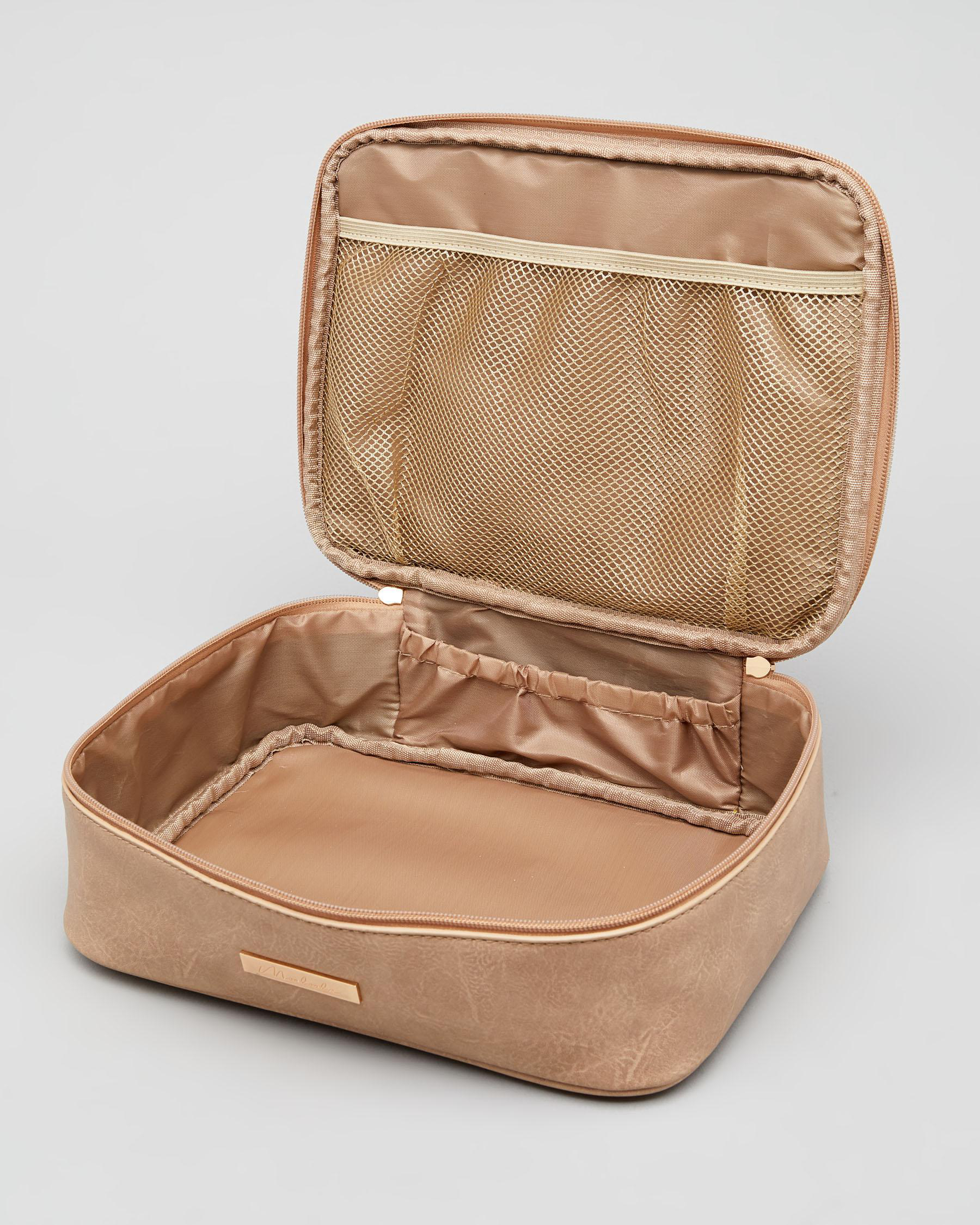 Shop Mooloola Sascha Makeup Case In Tan/gold - Fast Shipping & Easy ...