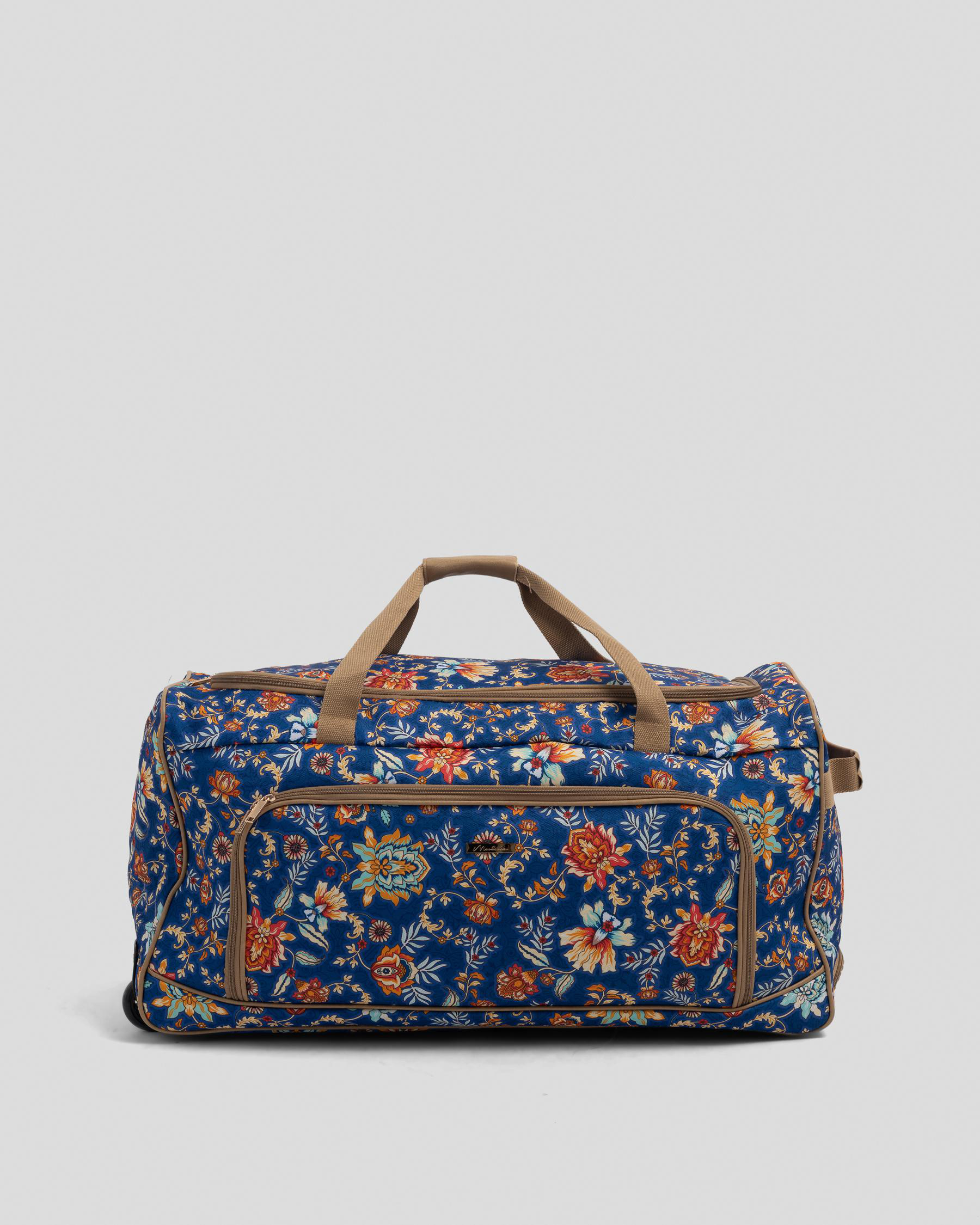 Shop Mooloola Paisleigh Large Wheeled Travel Bag In Blue - Fast ...