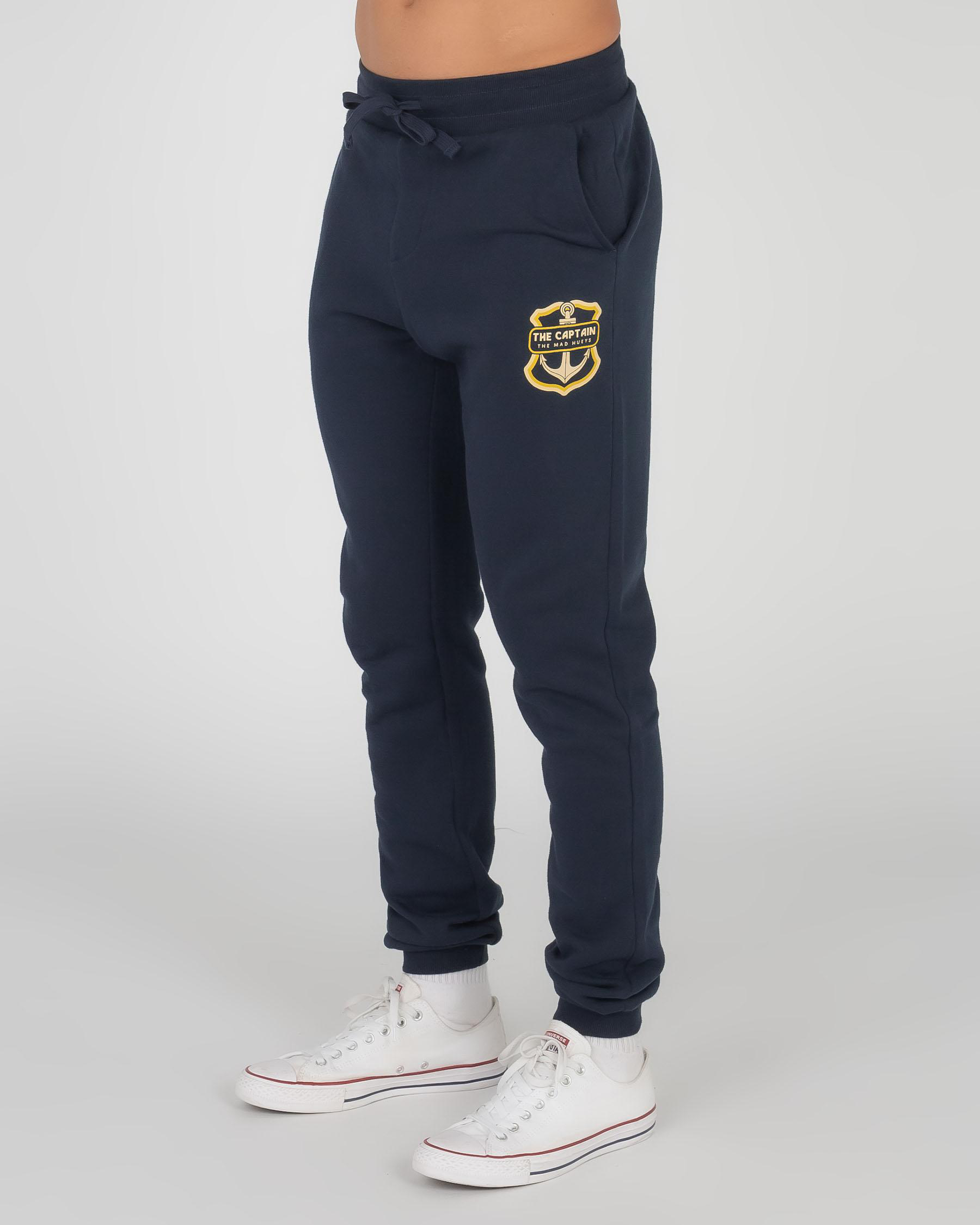 Shop The Mad Hueys The Retro Captain Track Pants In Navy - Fast ...