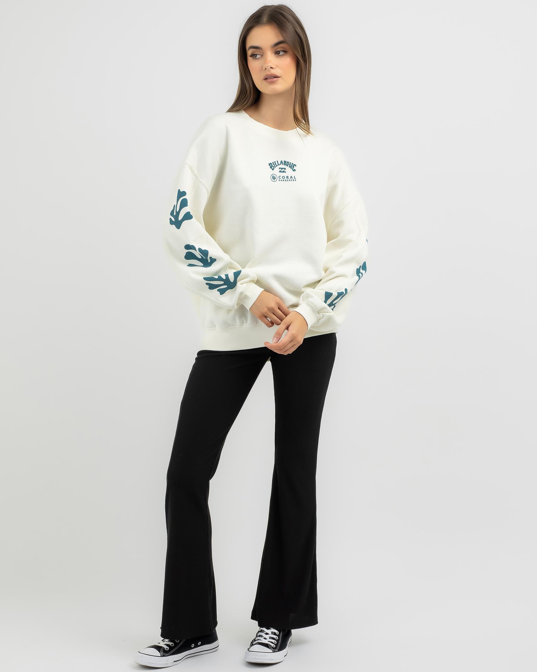 Shop Billabong Beyond The Reef Crewneck Sweatshirt In Salt Crystal ...
