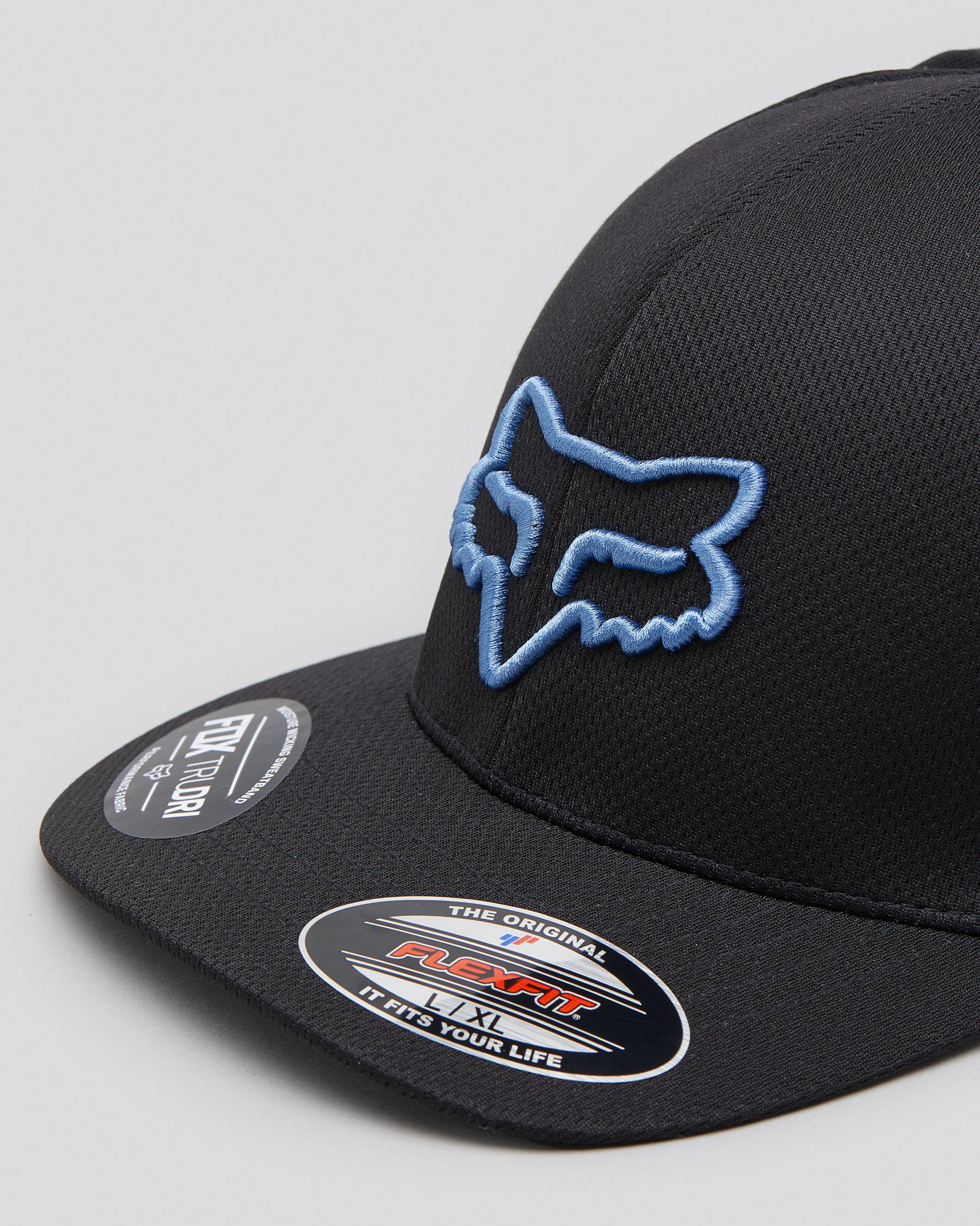 Shop Fox Lithotype Flexfit 2.0 Cap In Black/blue - Fast Shipping & Easy ...