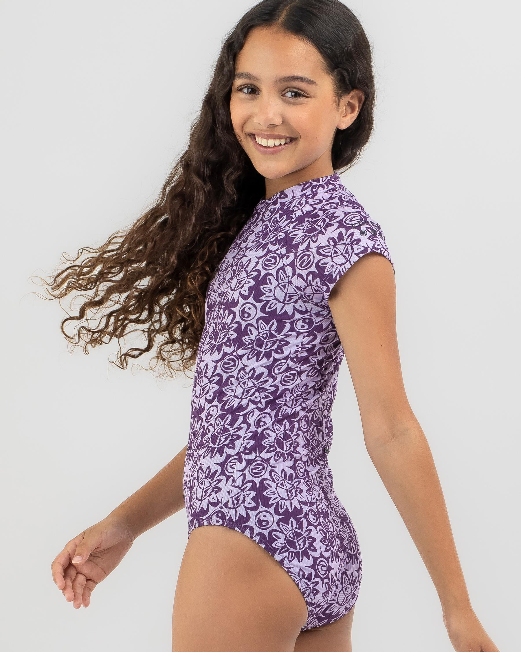 Shop Rip Curl Girls' Earth Waves Short Sleeve Surfsuit In Multico - Fast Shipping & Easy Returns ...