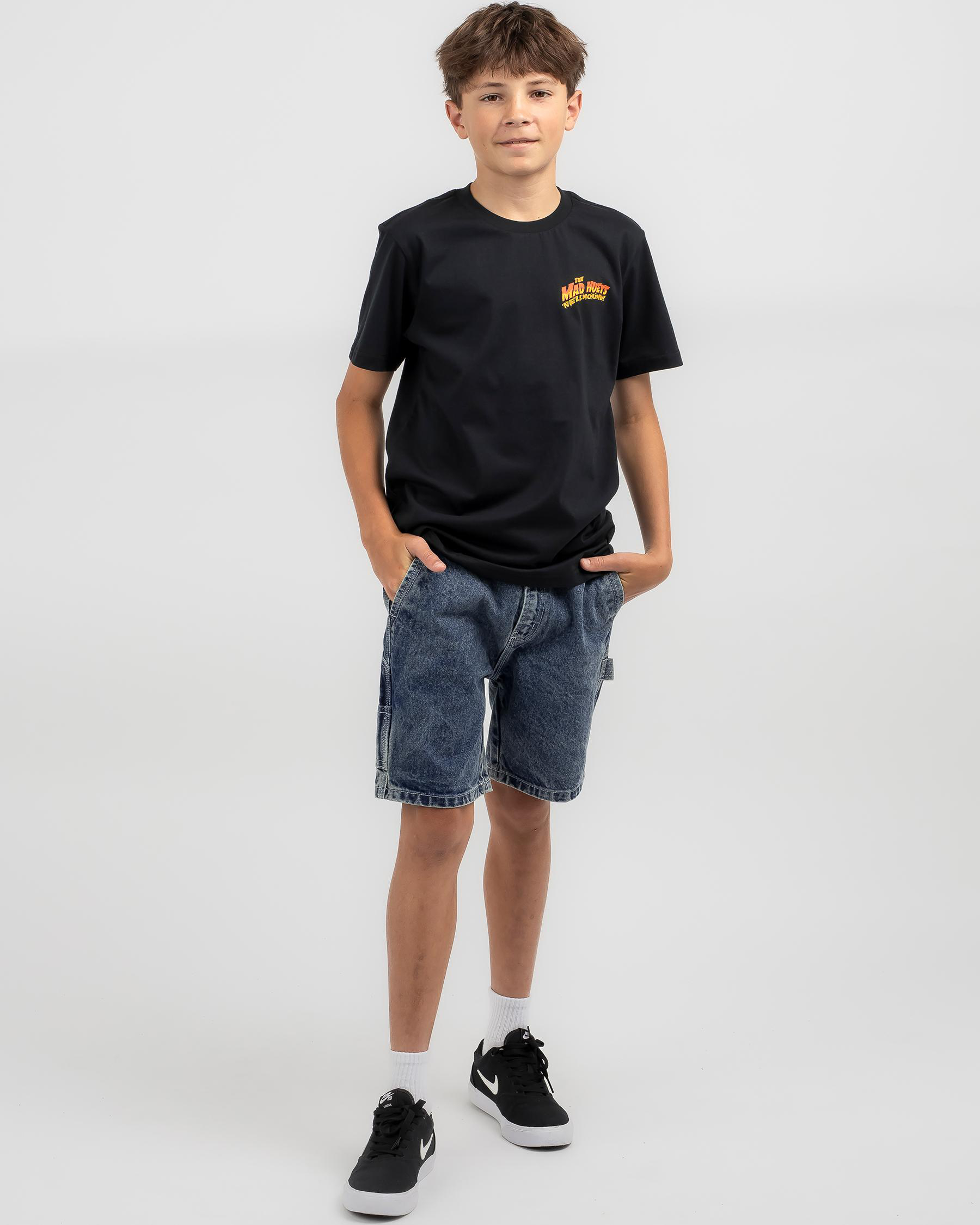 Shop The Mad Hueys Boys' Hellhound T-Shirt In Black - Fast Shipping ...