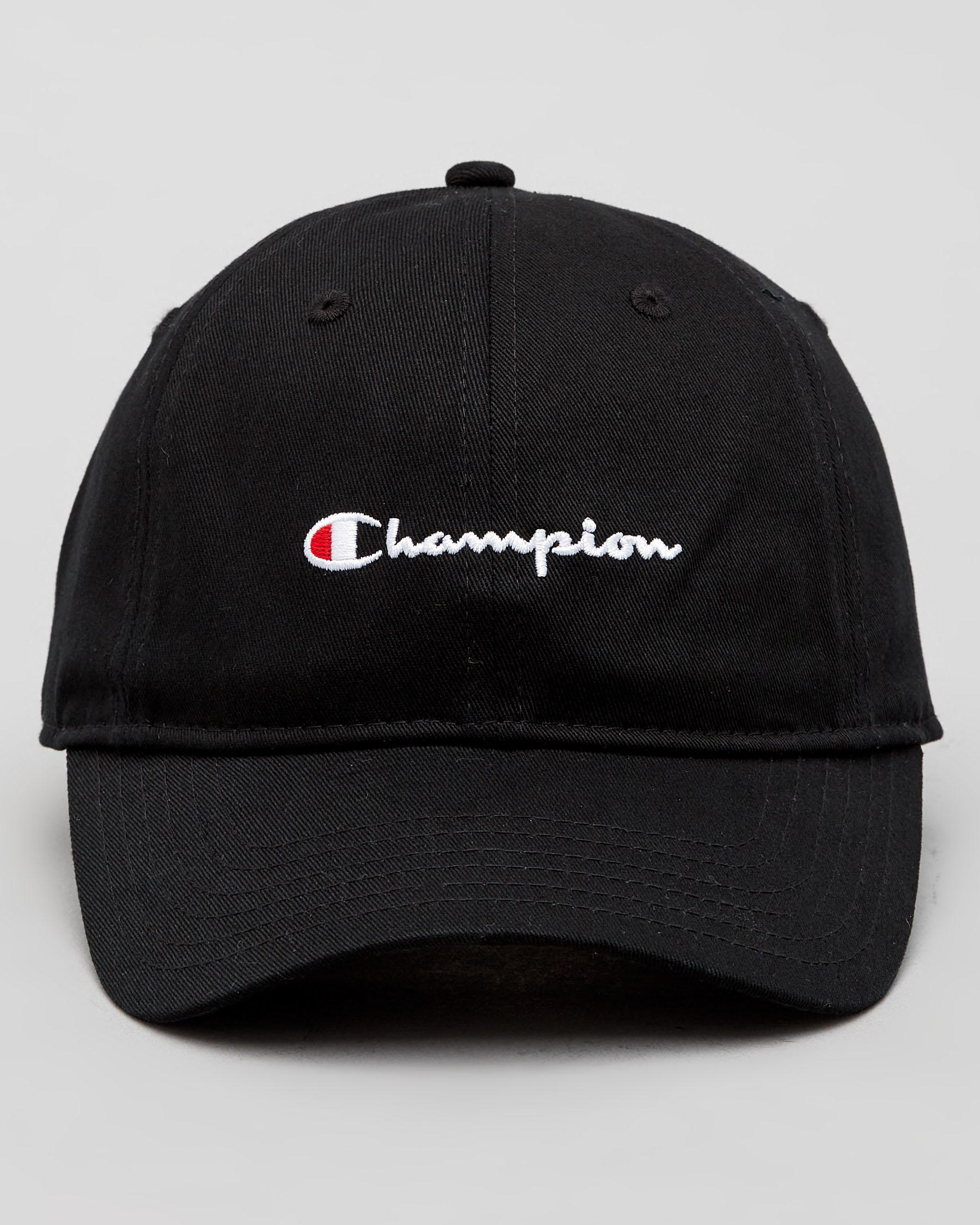 Shop Champion Juniors Script Cap In Black - Fast Shipping & Easy ...