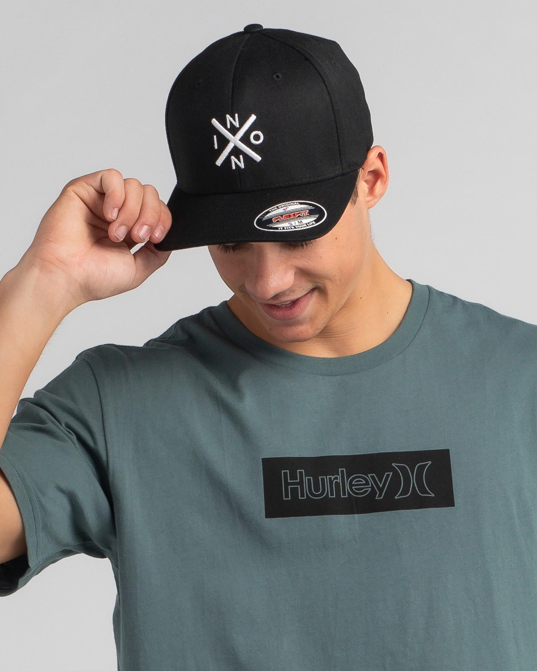 Shop Nixon Exchange Flexfit Cap In Black/ White - Fast Shipping & Easy ...