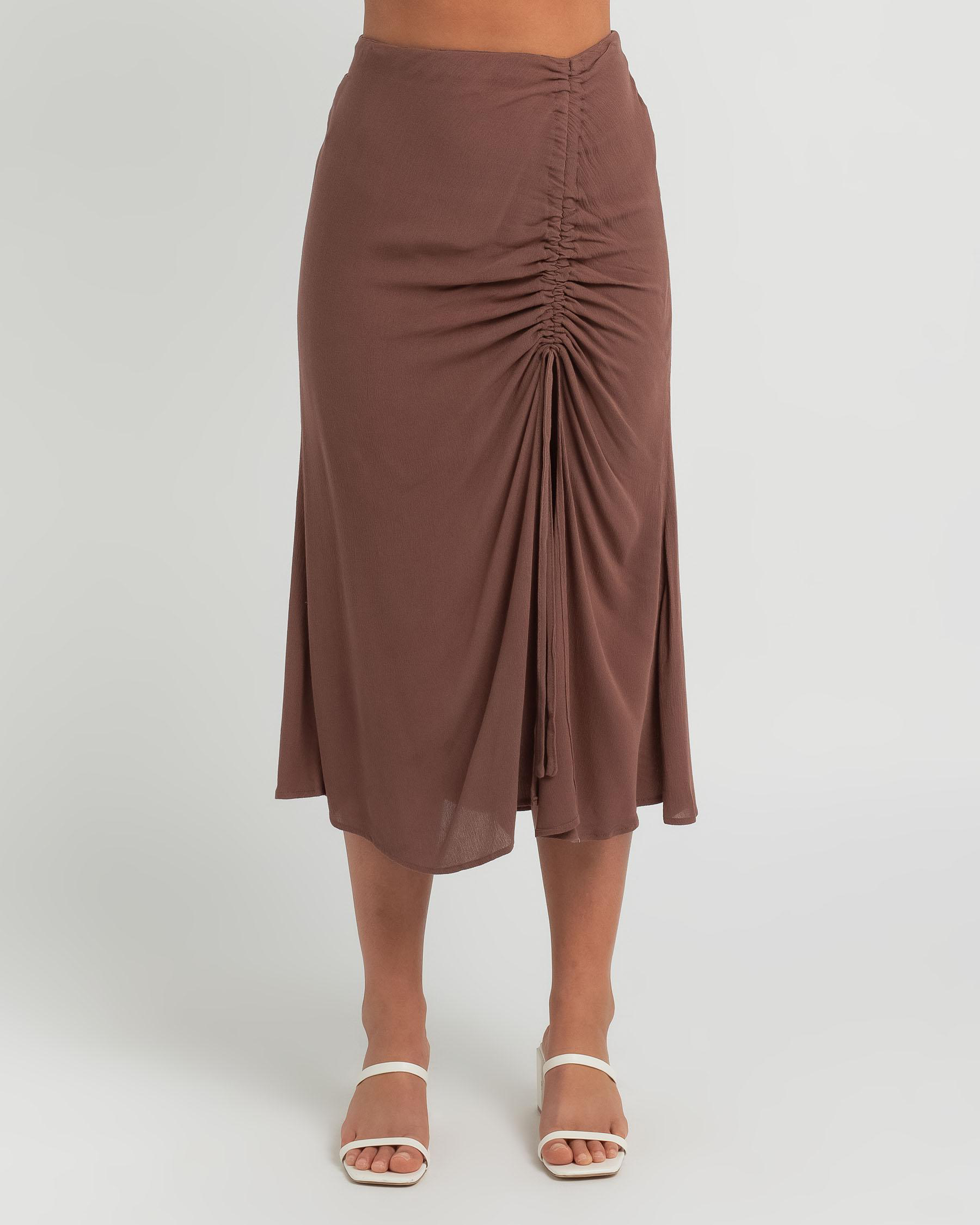 Shop Ava And Ever Trixy Midi Skirt In Chocolate - Fast Shipping & Easy ...