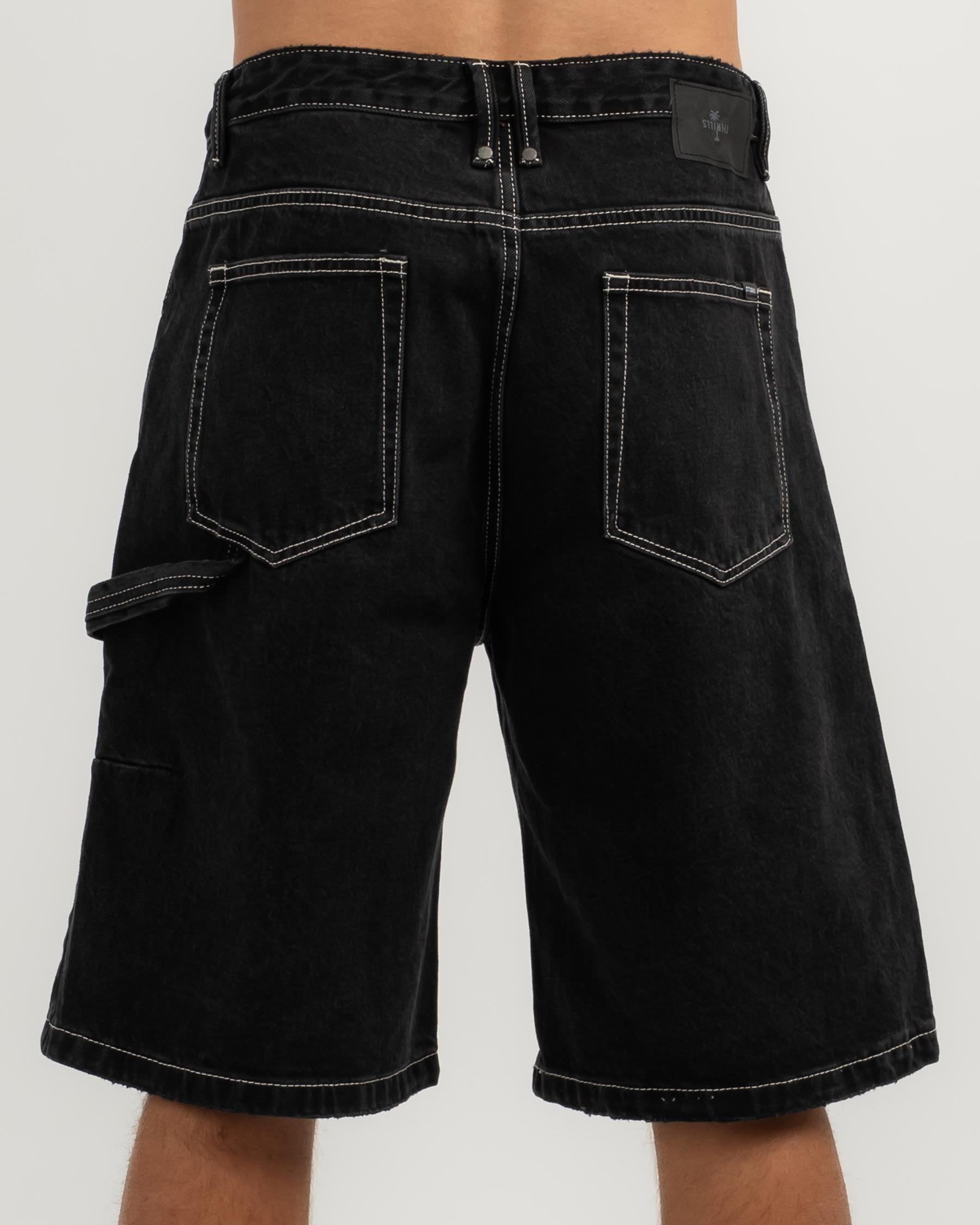 Shop Thrills Big Slacker Denim Shorts In Aged Black - Fast Shipping ...
