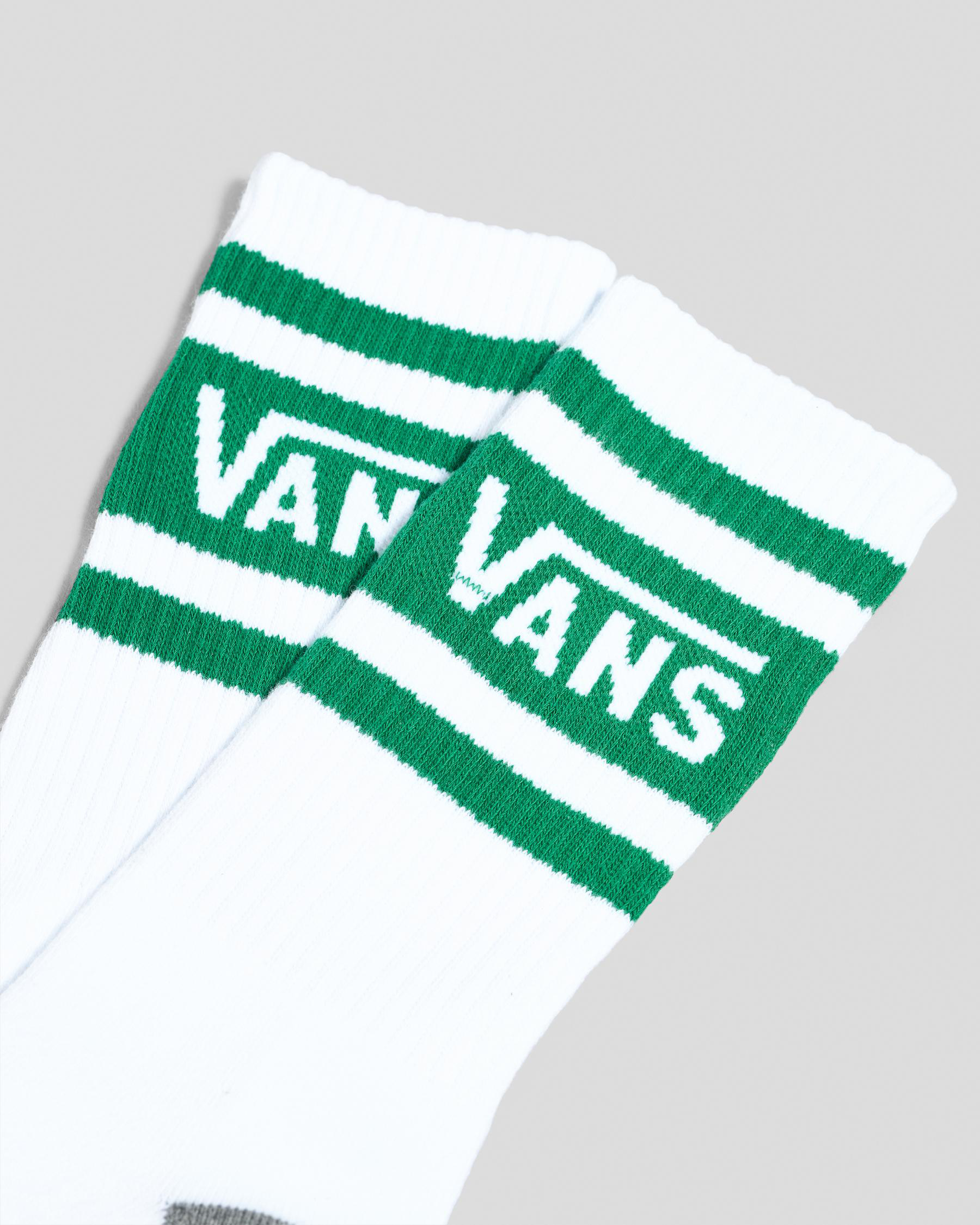 Shop Vans Drop V Crew Socks In Verdant Green - Fast Shipping & Easy ...