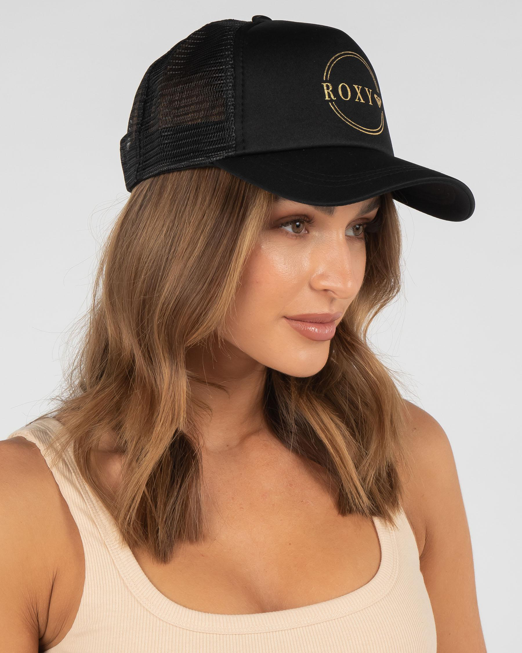 Shop Roxy Brennan Trucker Cap In Anthracite - Fast Shipping & Easy ...