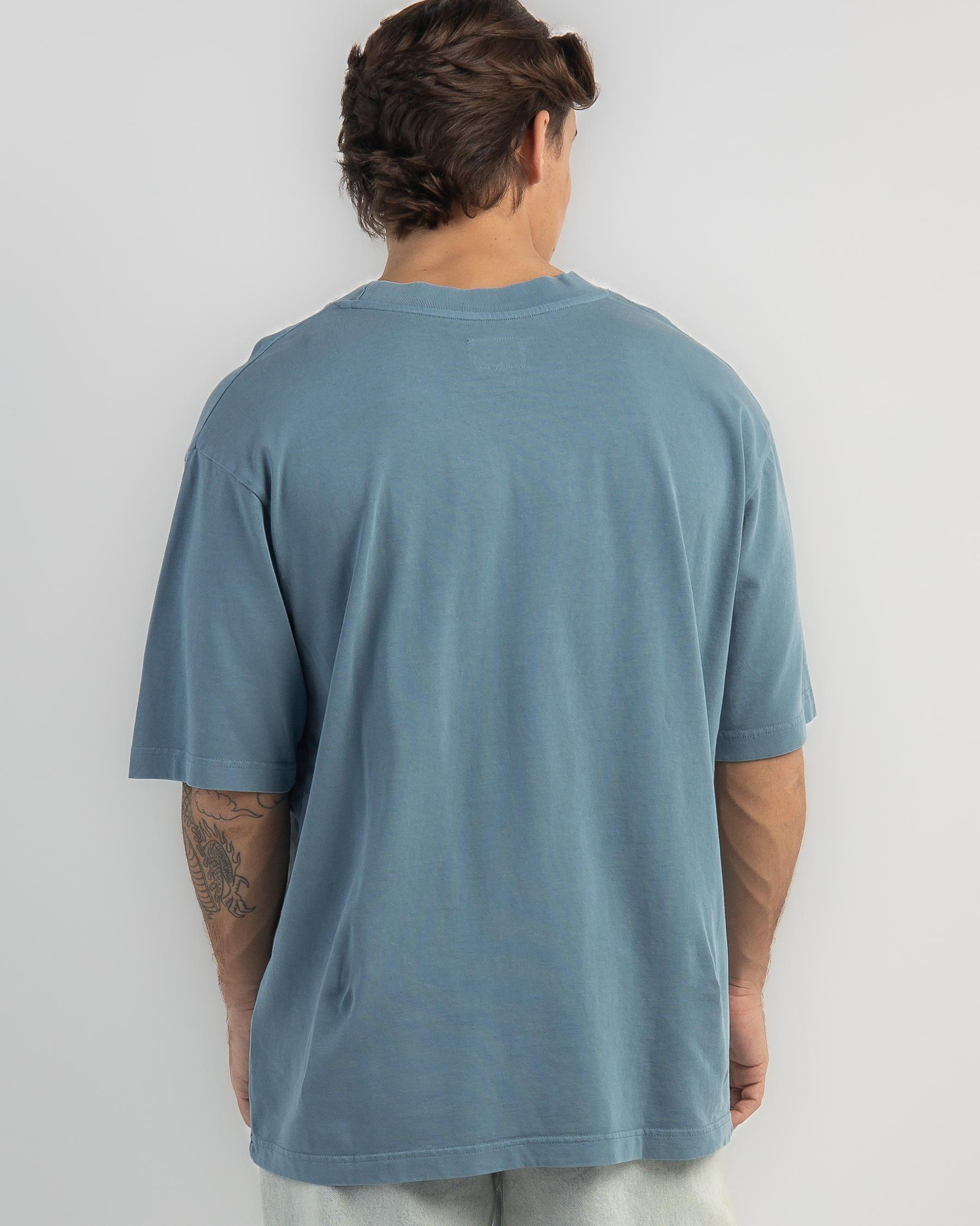 Lucid Framed Box Fit T-Shirt In Washed Blue - Fast Shipping & Easy ...