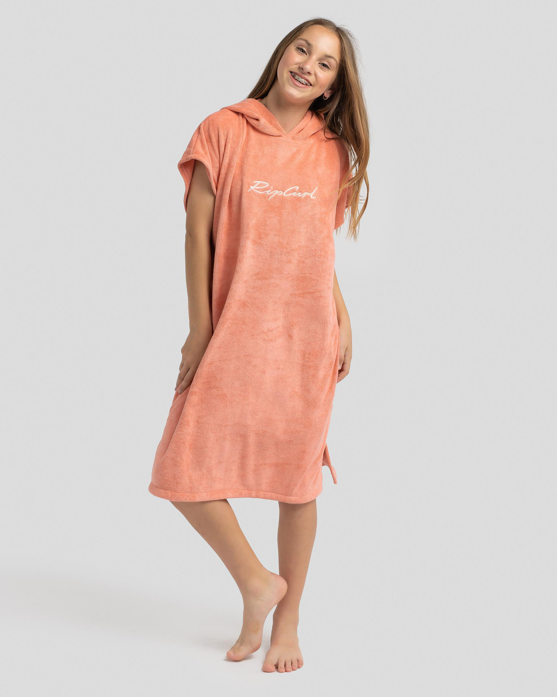 Rip Curl Girls' Hooded Towel In Peach - FREE* Shipping & Easy Returns ...