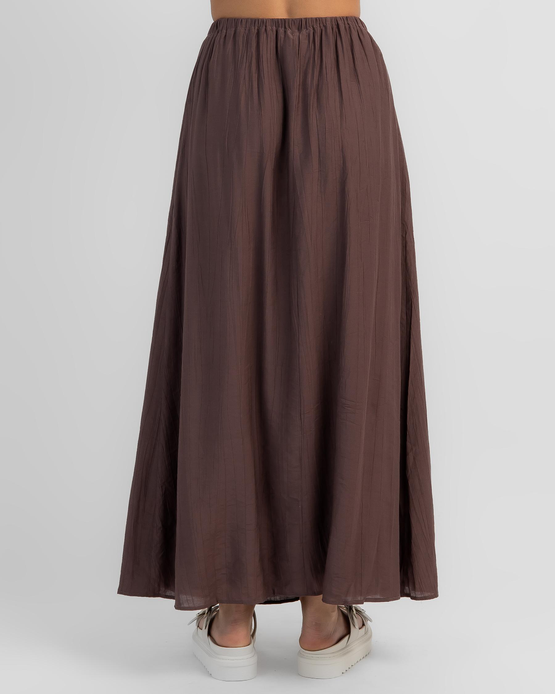 Shop Mooloola Callie Maxi Skirt In Chocolate - Fast Shipping & Easy ...