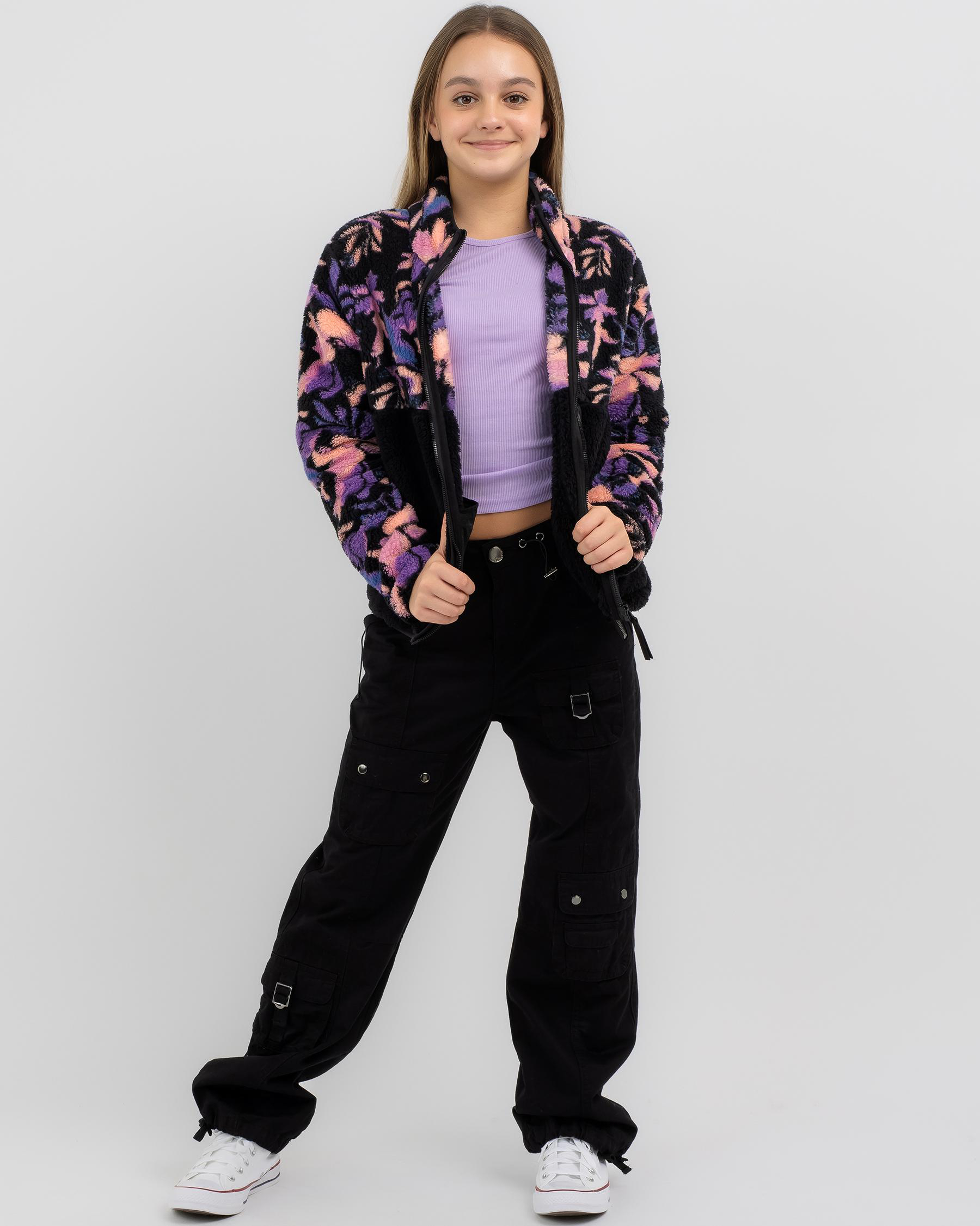 Shop Mooloola Girls' Harlow Polar Fleece In Purple/black - Fast ...