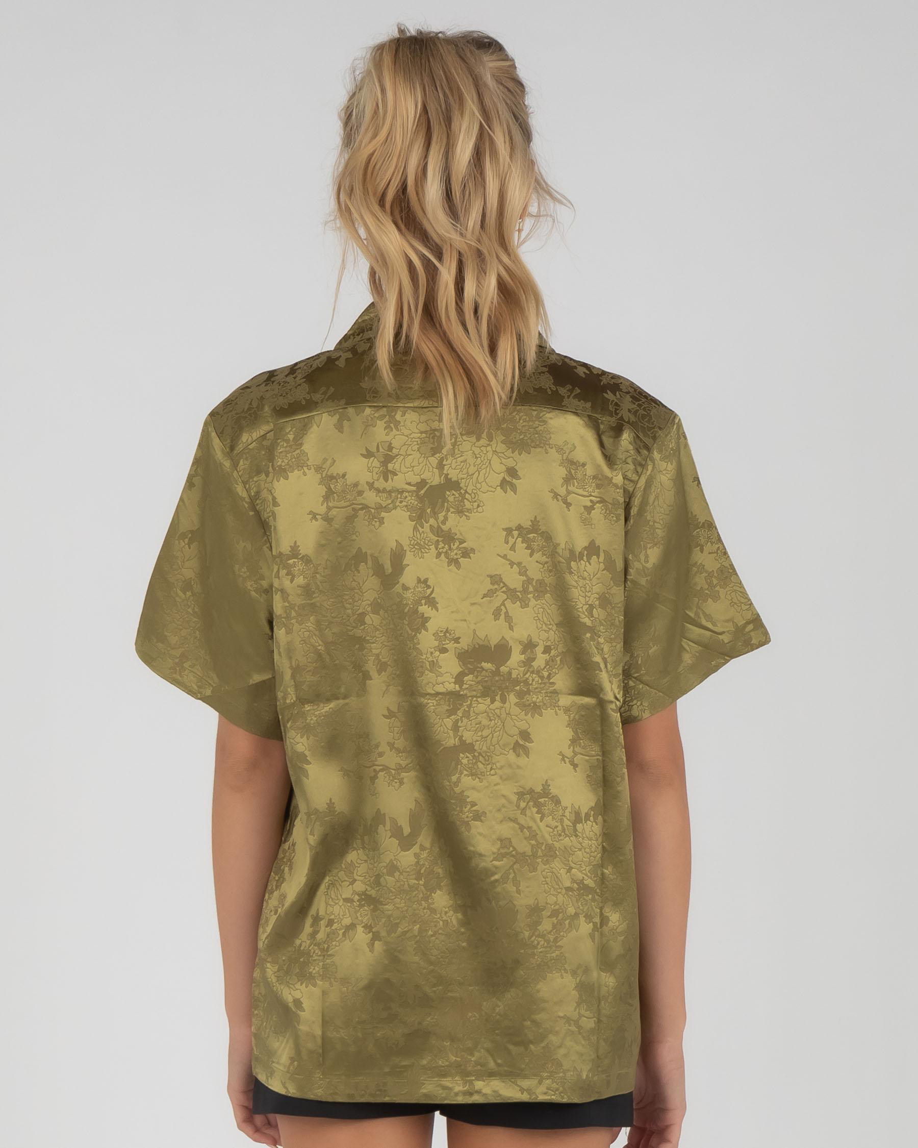 Shop Ava And Ever Dede Shirt In Olive - Fast Shipping & Easy Returns ...