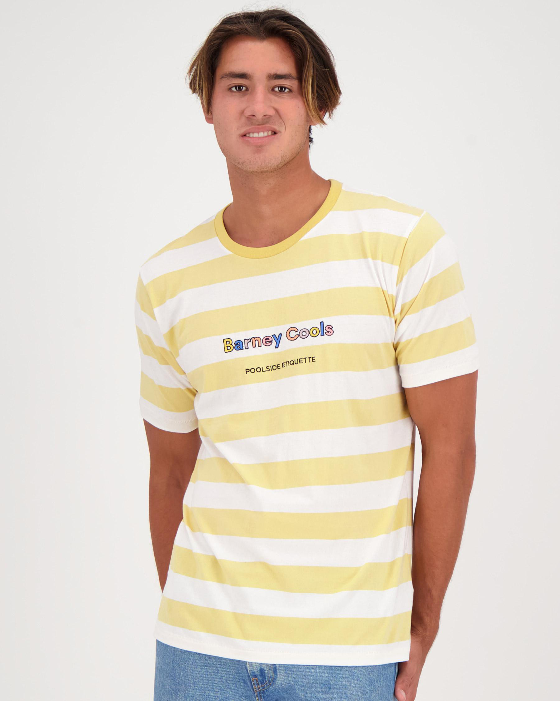 Shop Barney Cools Embro T-Shirt In Mustard - Fast Shipping & Easy ...