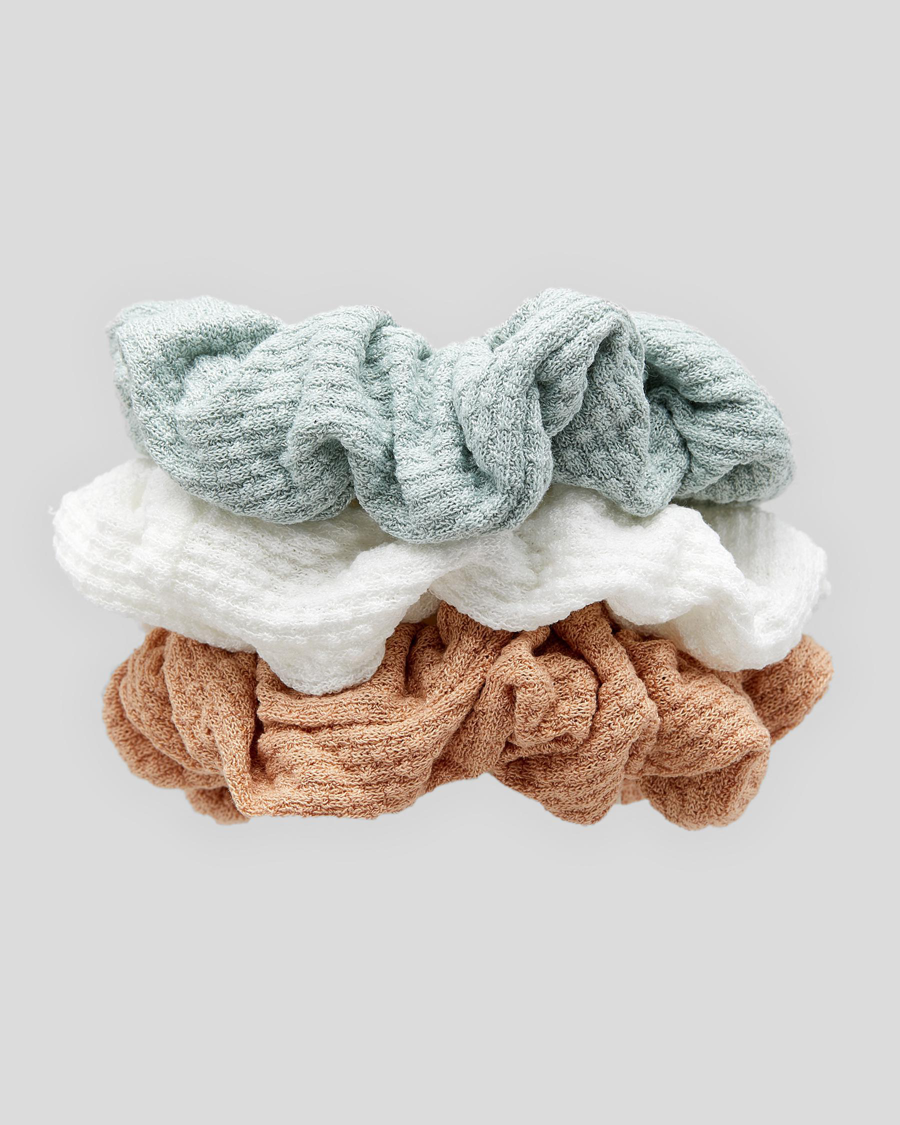 Shop Karyn In LA Pace Scrunchie Pack In Macchiato/teal/white - Fast ...