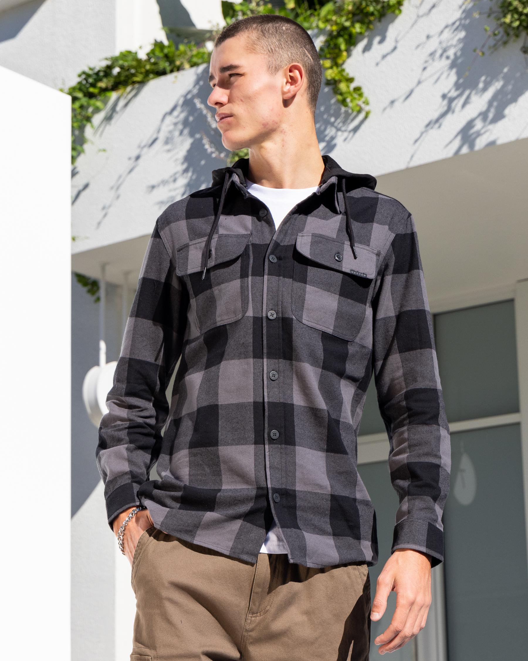 Dexter Range Long Sleeve Flannel Shirt In Black / Grey - FREE* Shipping ...