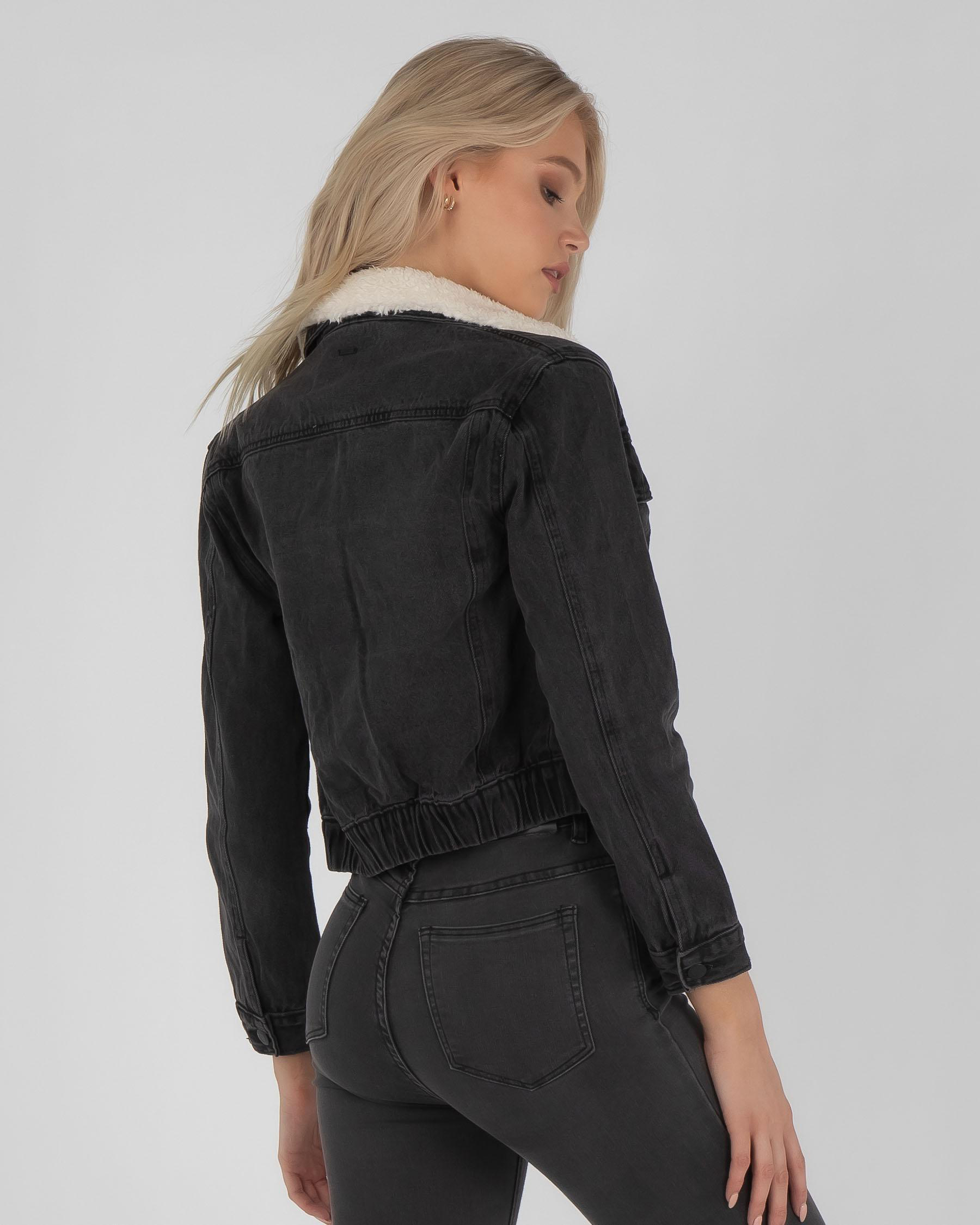 Shop Used Tyla Jacket In Faded Washed Black - Fast Shipping & Easy ...