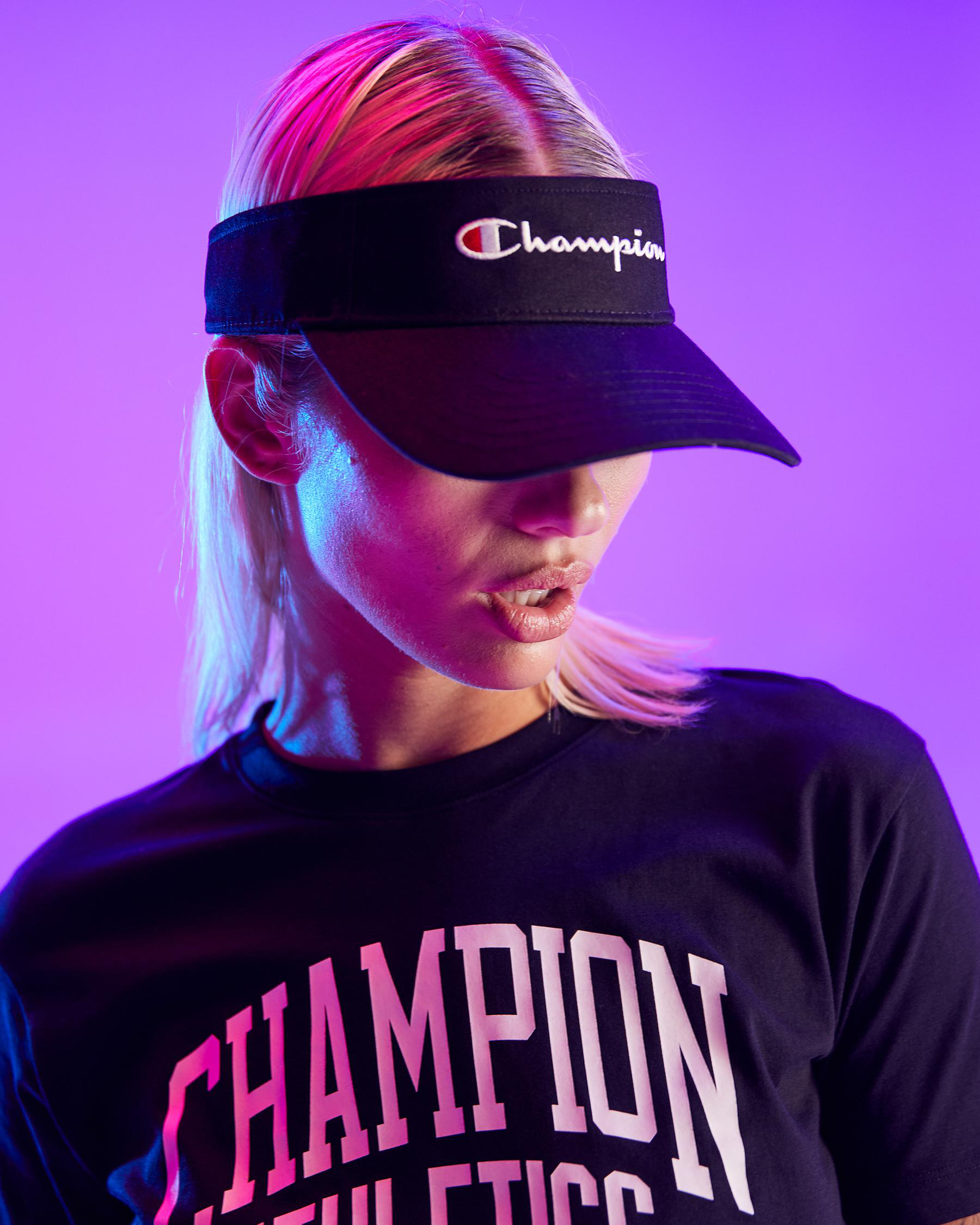 Shop Champion Logo Visor In Black - Fast Shipping & Easy Returns - City ...