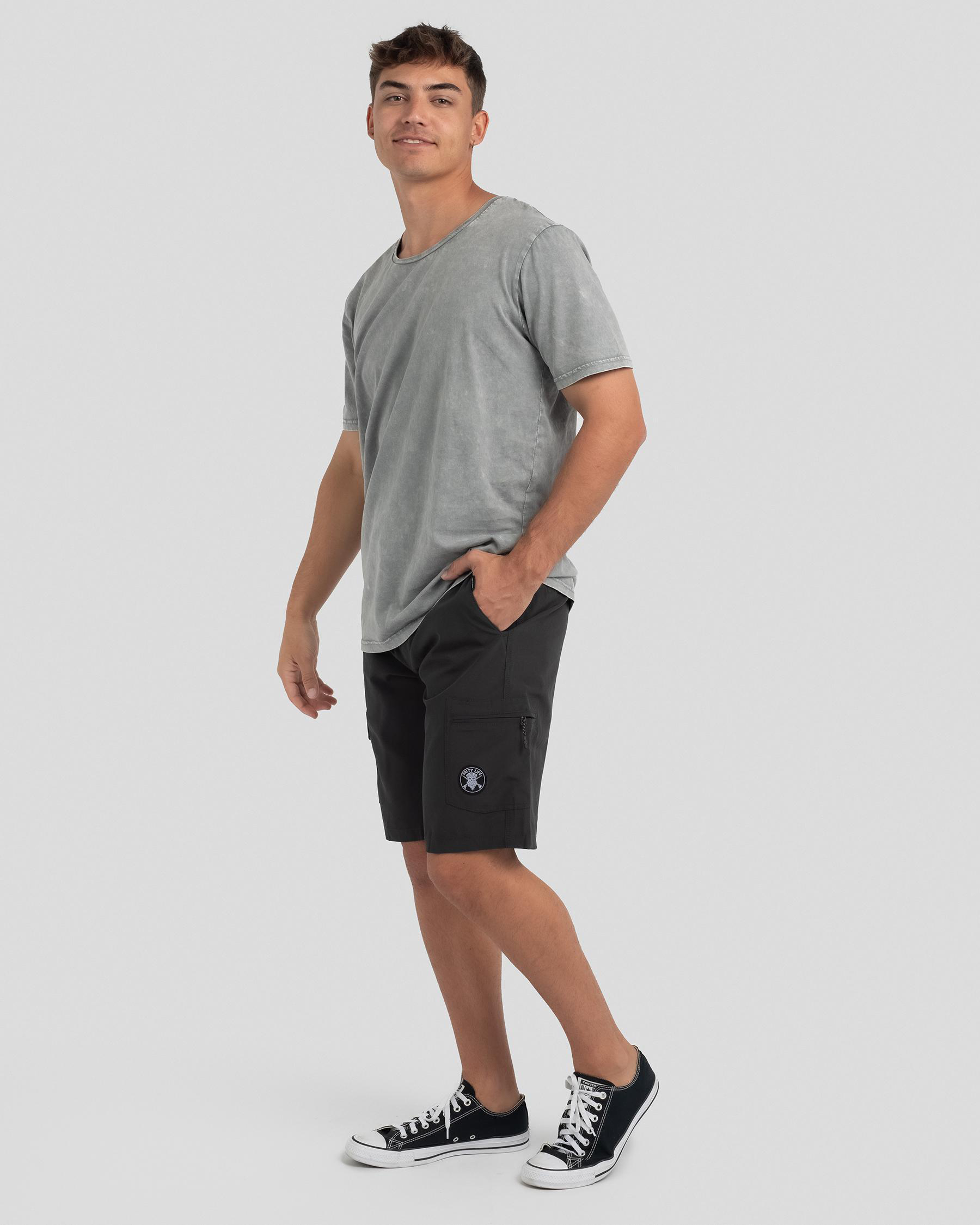 Shop Salty Life Boost Walk Shorts In Black - Fast Shipping & Easy ...