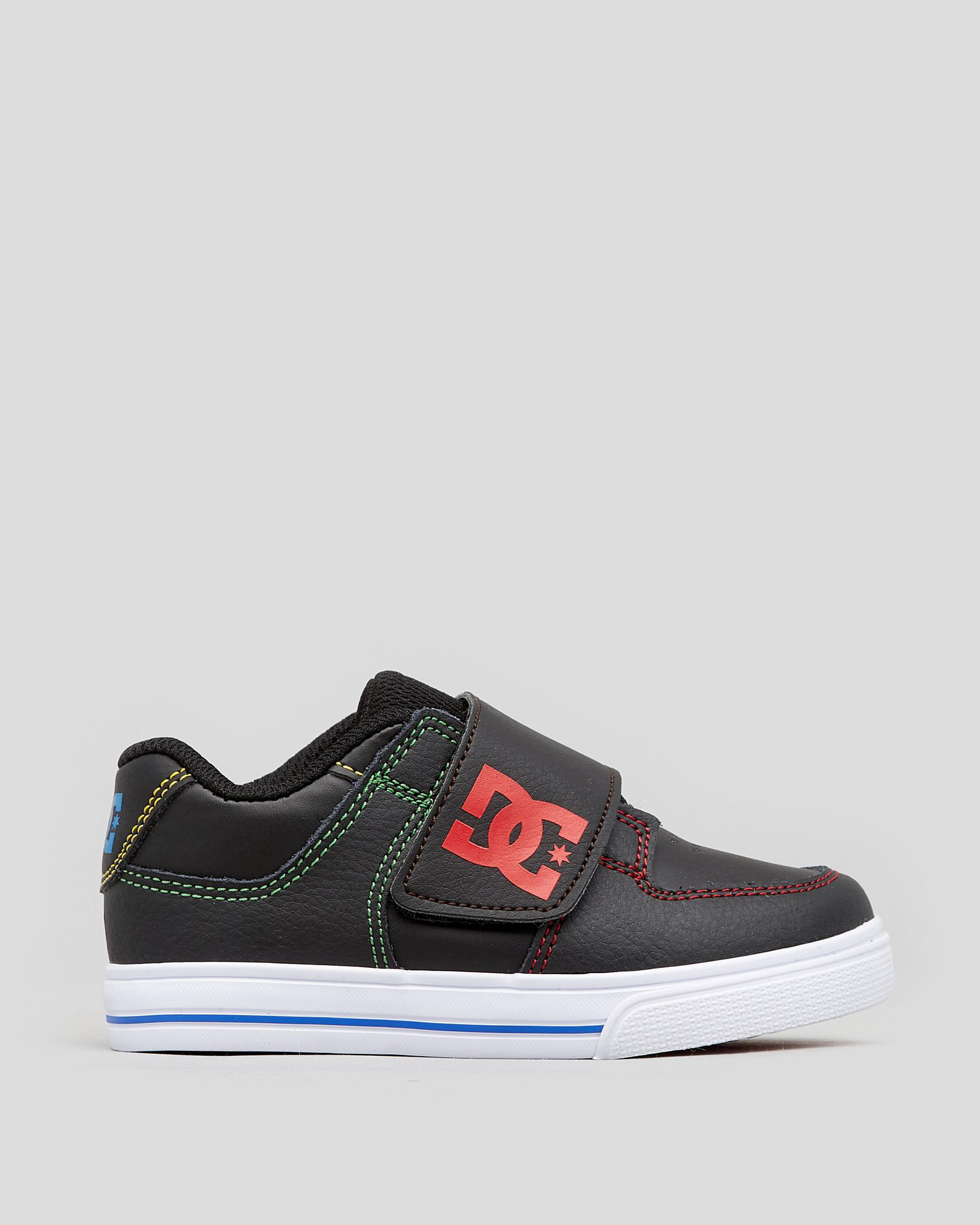 Shop DC Shoes Toddlers' Pure Shoes In Black/multi - Fast Shipping ...