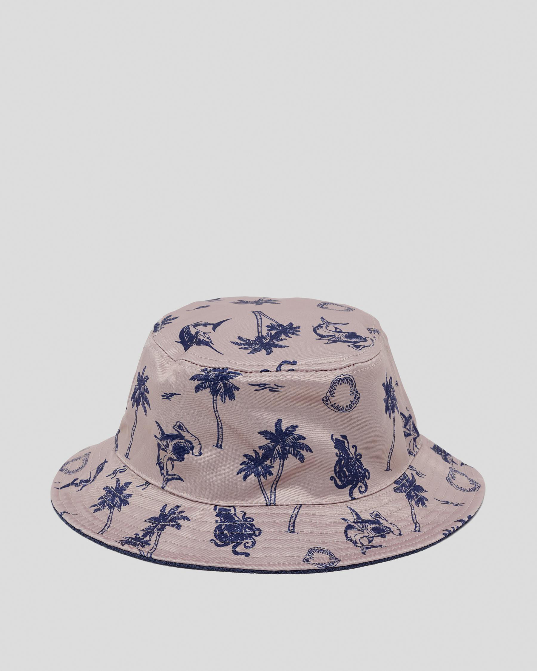 Shop Salty Life Schooner Bucket Hat In Navy/cream - Fast Shipping ...