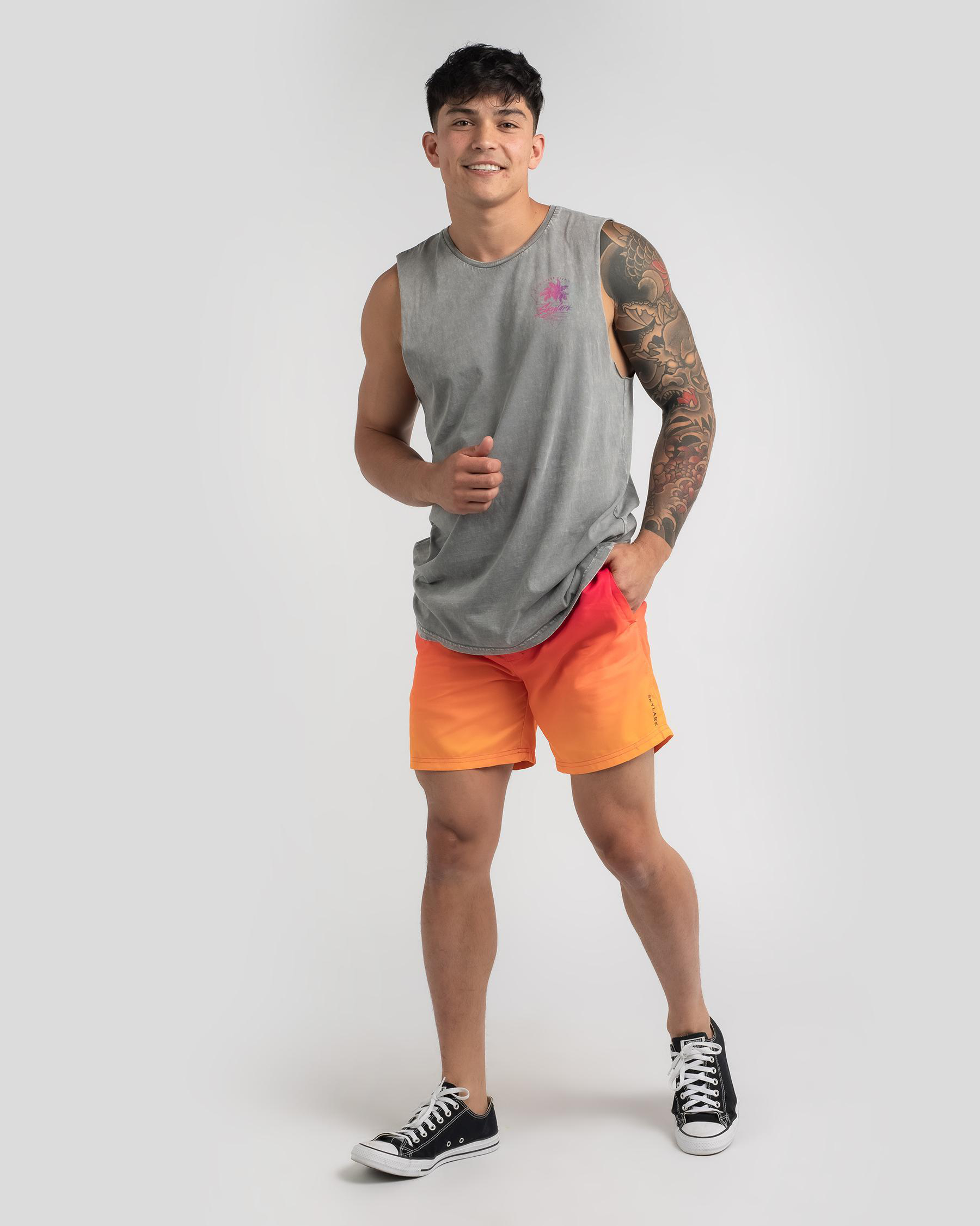 Shop Skylark Subtropic Muscle Tank In Light Grey Acid - Fast Shipping ...