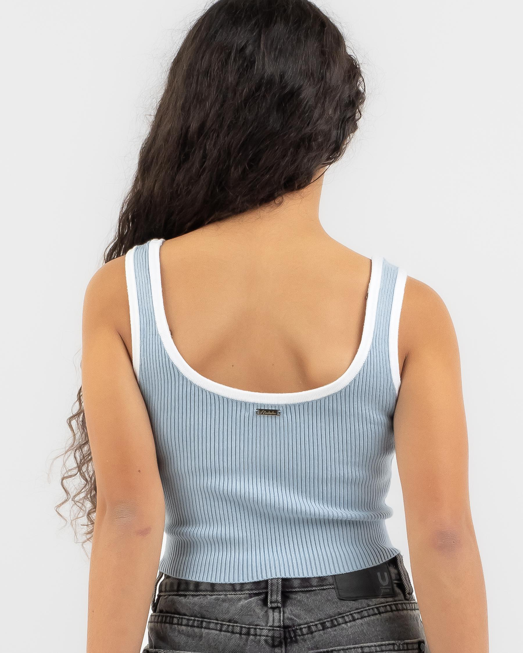 Shop Mooloola Girls' Basic Knit Top In Baby Blue/white - Fast Shipping ...