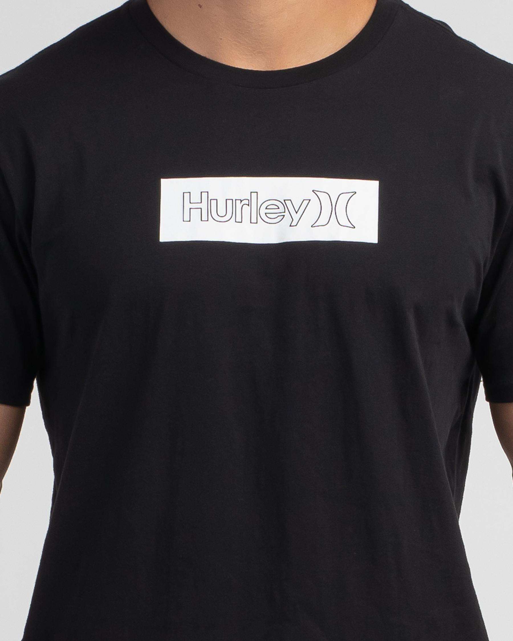 Shop Hurley OAO Outline Box T-Shirt In H010 - Fast Shipping & Easy ...
