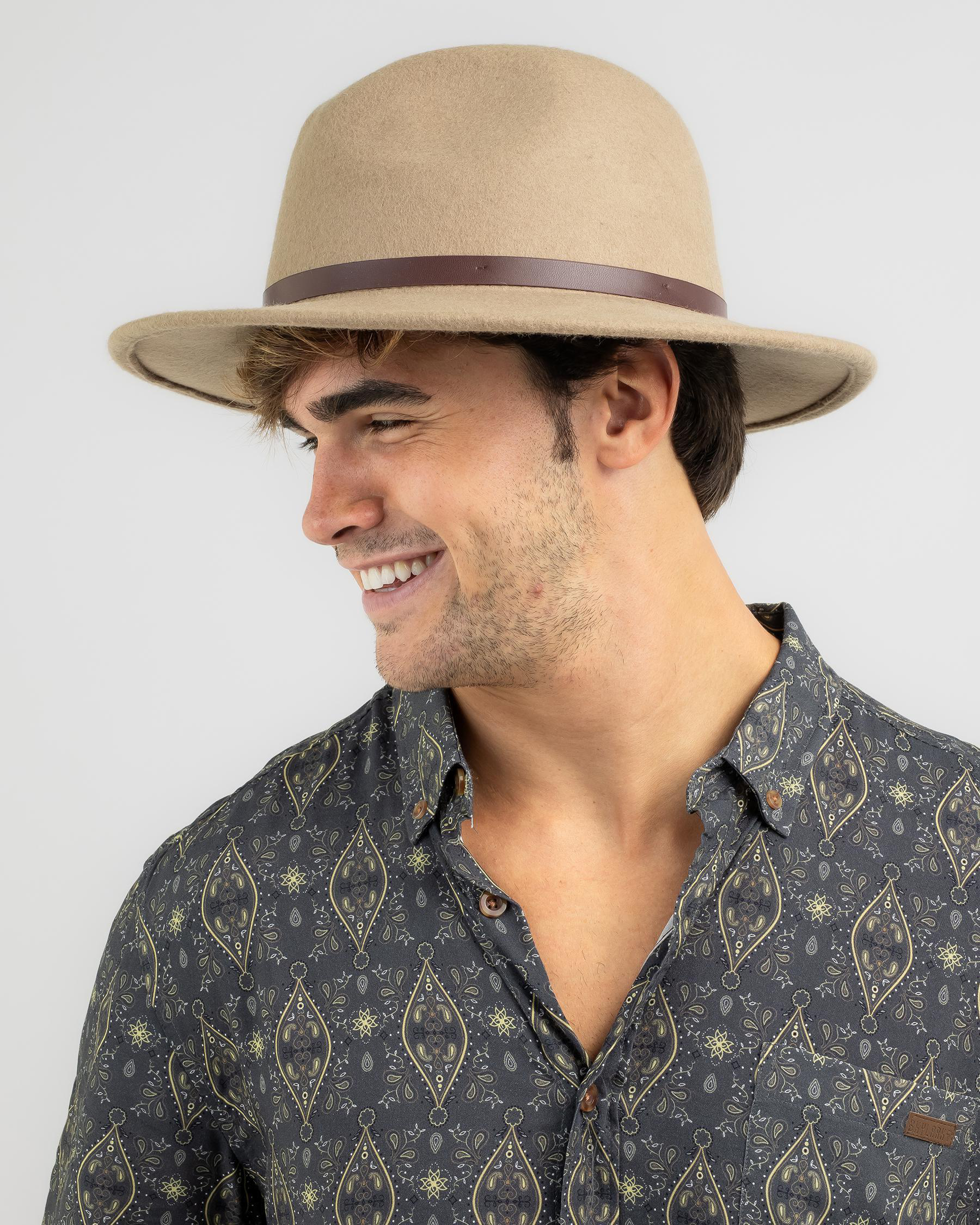 Lucid Rucker Felt Hat In Tan/choc | City Beach Australia