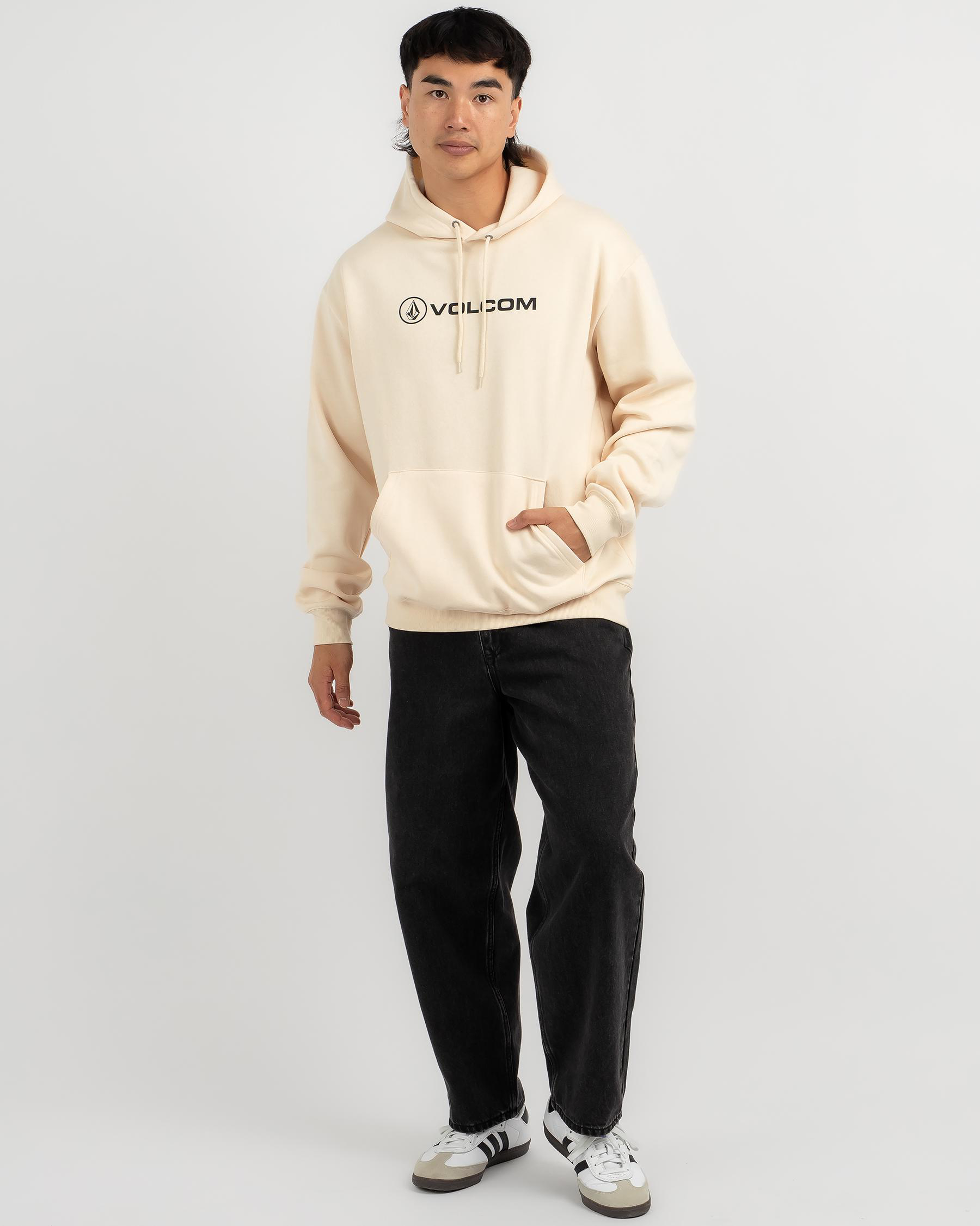 Shop Volcom Stonicon Pullover Fleece Hoodie In Sand - Fast Shipping ...