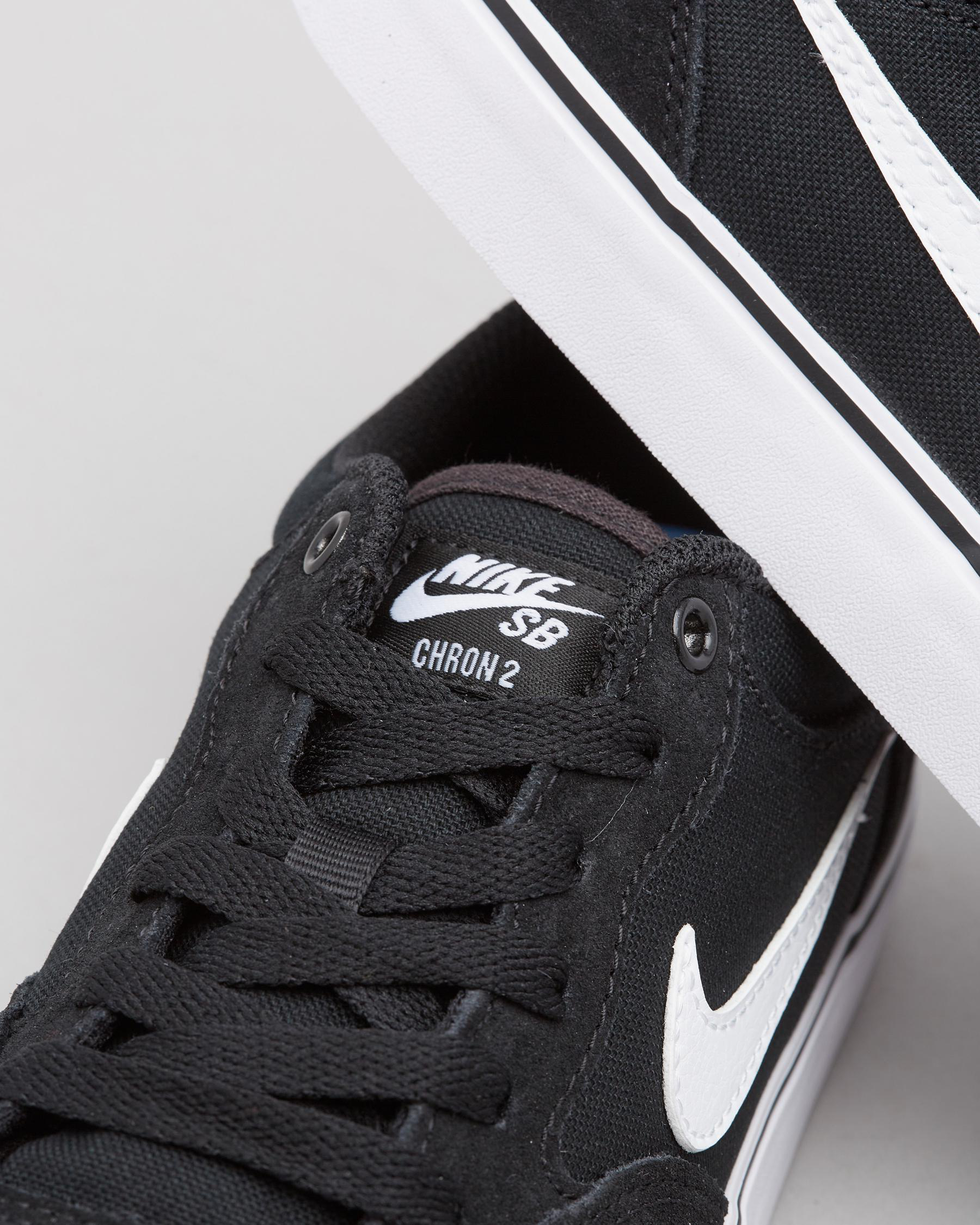 Shop Nike Womens Chron 2 Canvas Shoes In Black/white - Fast Shipping ...