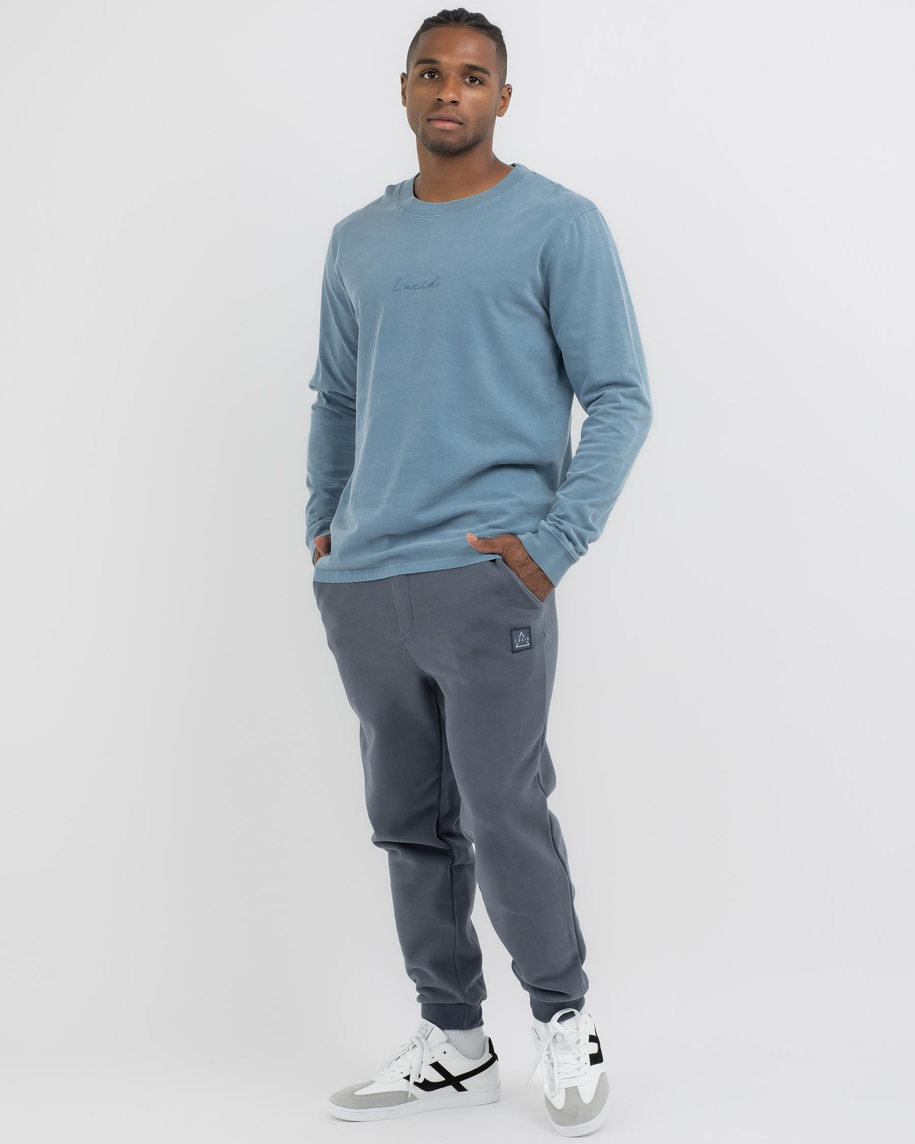 Shop Lucid Amplified Track Pants In Slate Blue - Fast Shipping & Easy ...