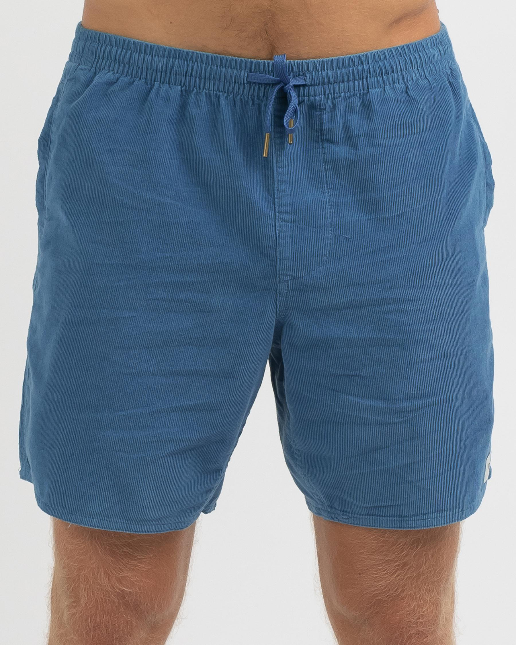 Shop Rhythm Classic Cord Jam Walk Shorts In Slate - Fast Shipping ...