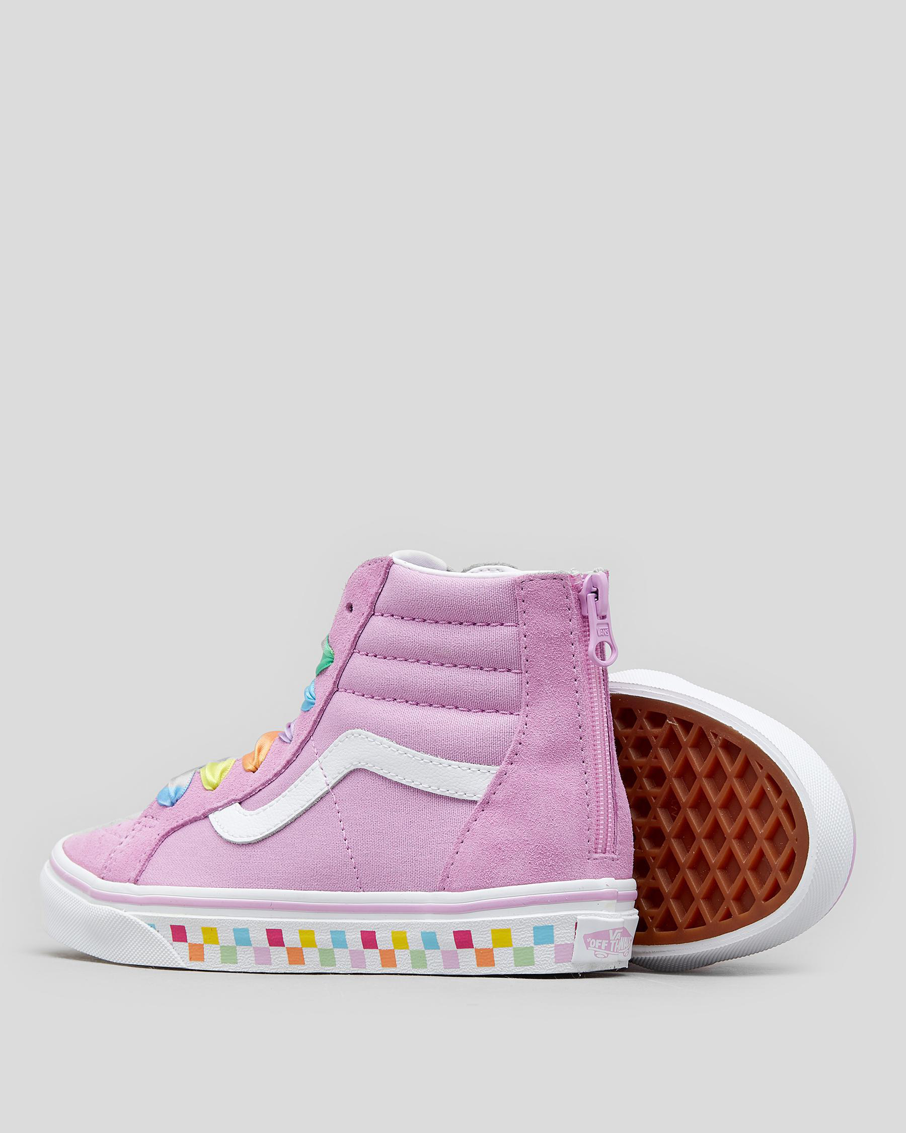 Shop Vans Girls' Sk8 Hi-Top Shoes In Orchid/true White - Fast Shipping ...